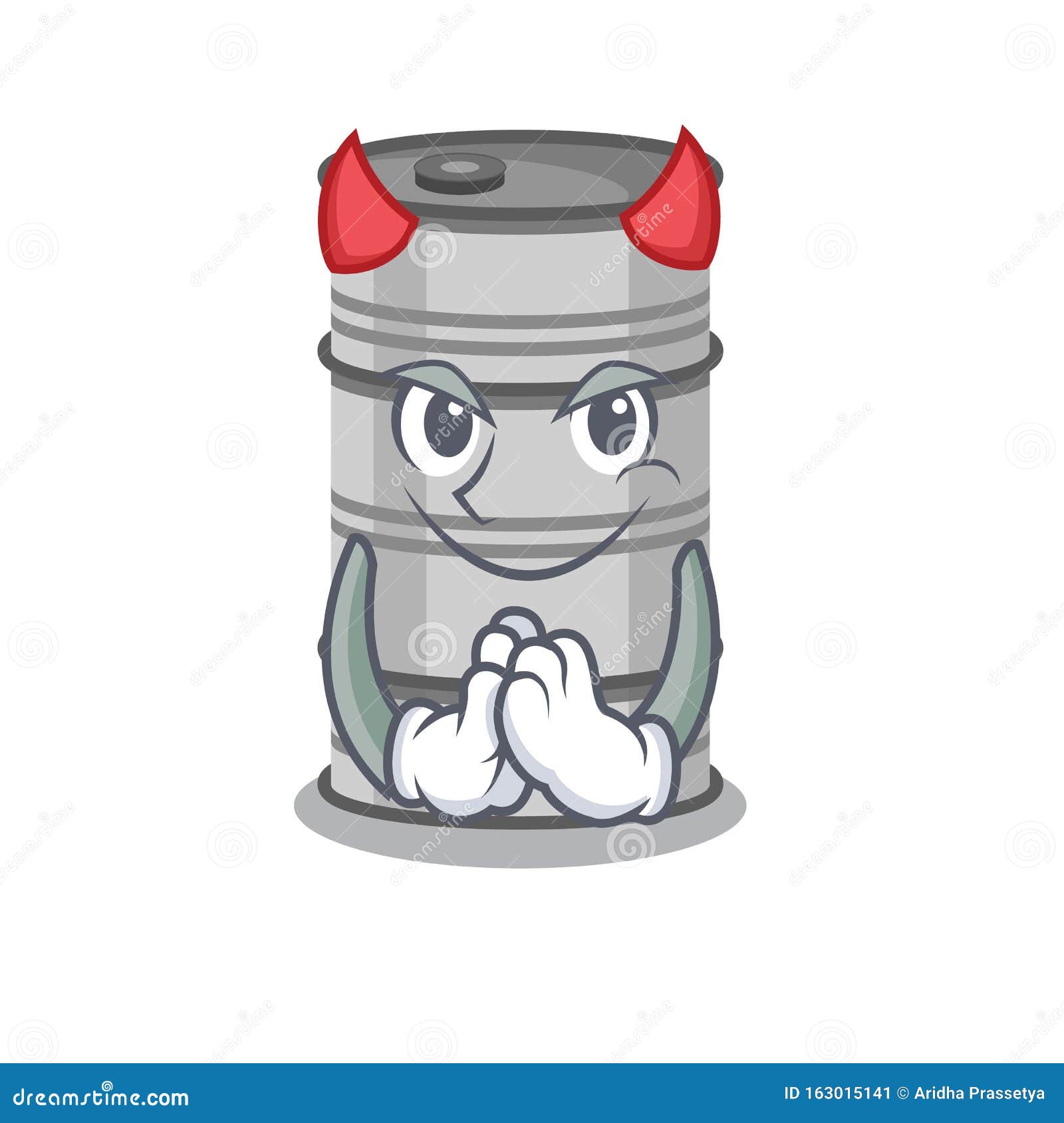 Vector Illustration of Oil Drum on a Devil Gesture Design Stock Vector ...