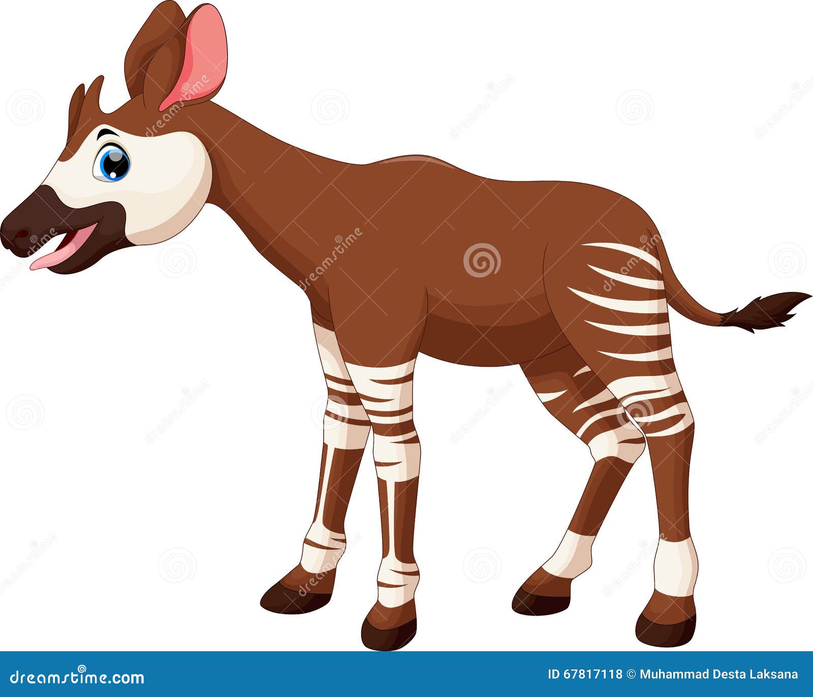 Okapi Standing On Two Legs Animal Cartoon Character Vector Illustration ...