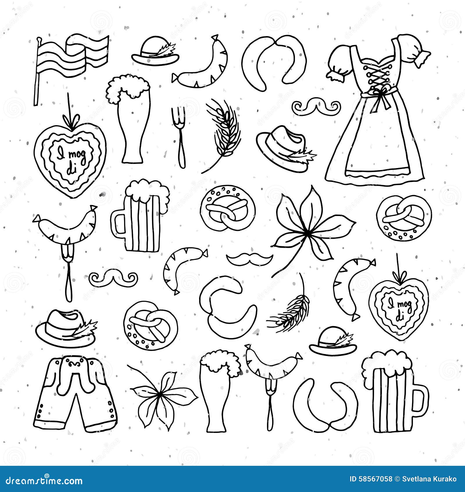 Vector Illustration of Oktoberfest Elements Set Stock Vector ...