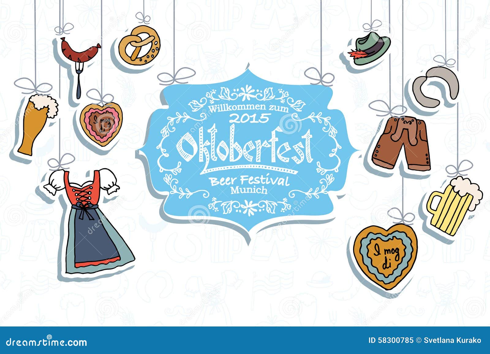 Vector Illustration of Oktoberfest Elements Set Stock Vector ...