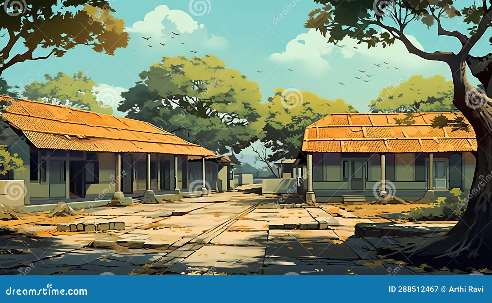 Vector Illustration of Old Indian School Stock Illustration ...