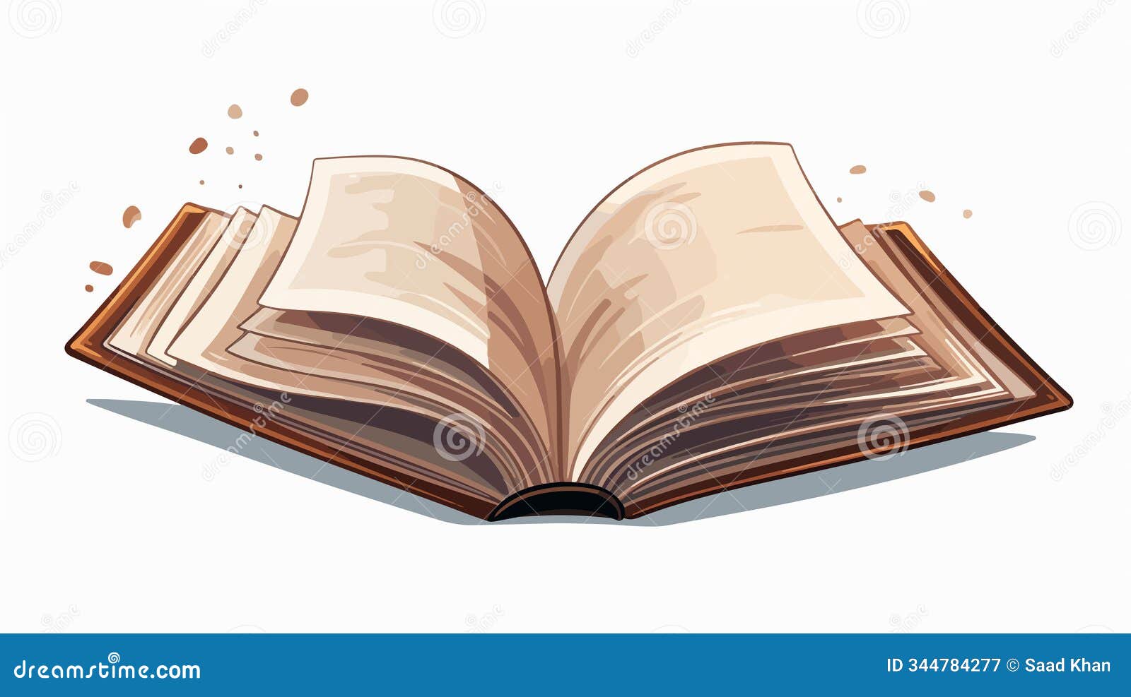 Vector Illustration of Old Open Book Cartoon Vector Stock Vector ...