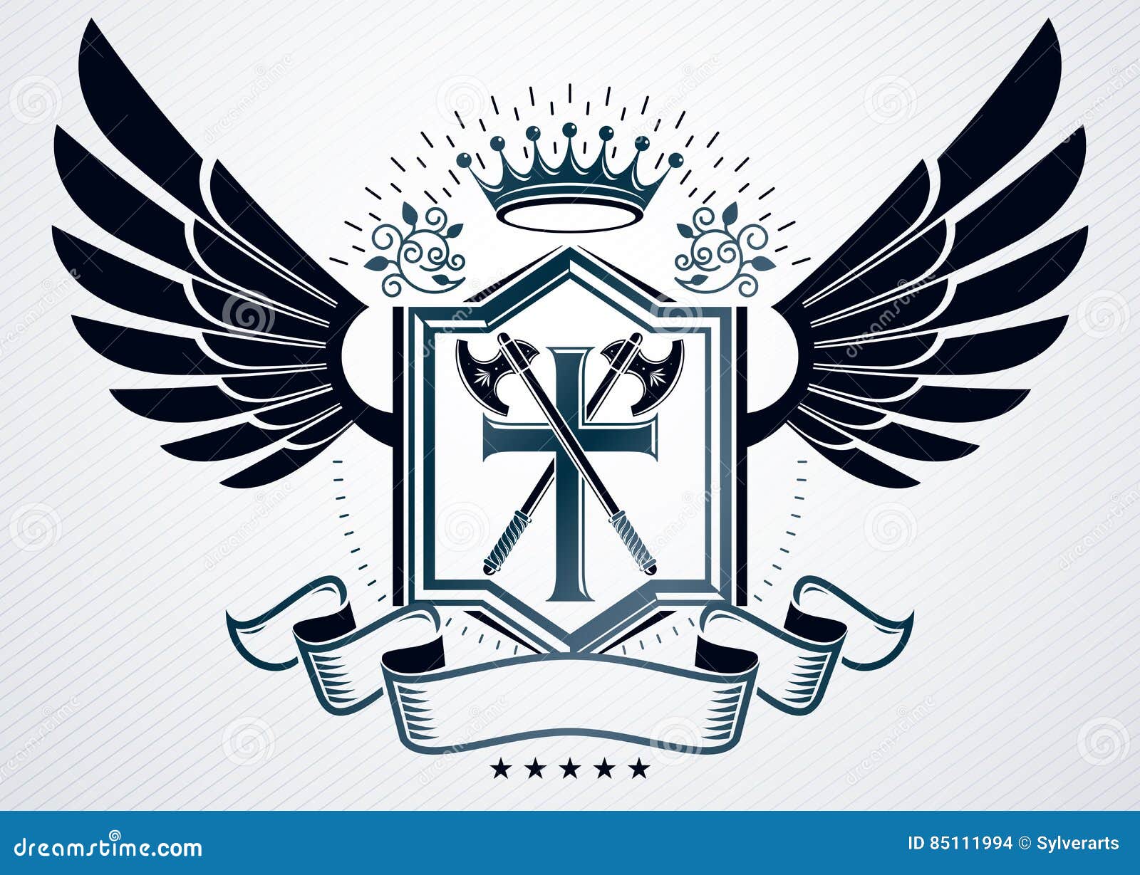 Vector Illustration of Old Style Heraldic Emblem Made with Imper Stock ...