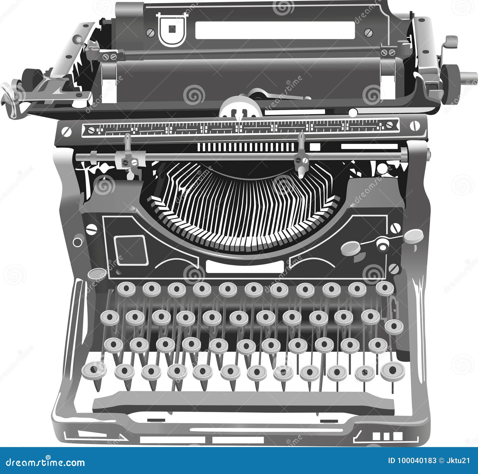 Vector Illustration of Old Style Isolated Typewriter Stock Vector ...