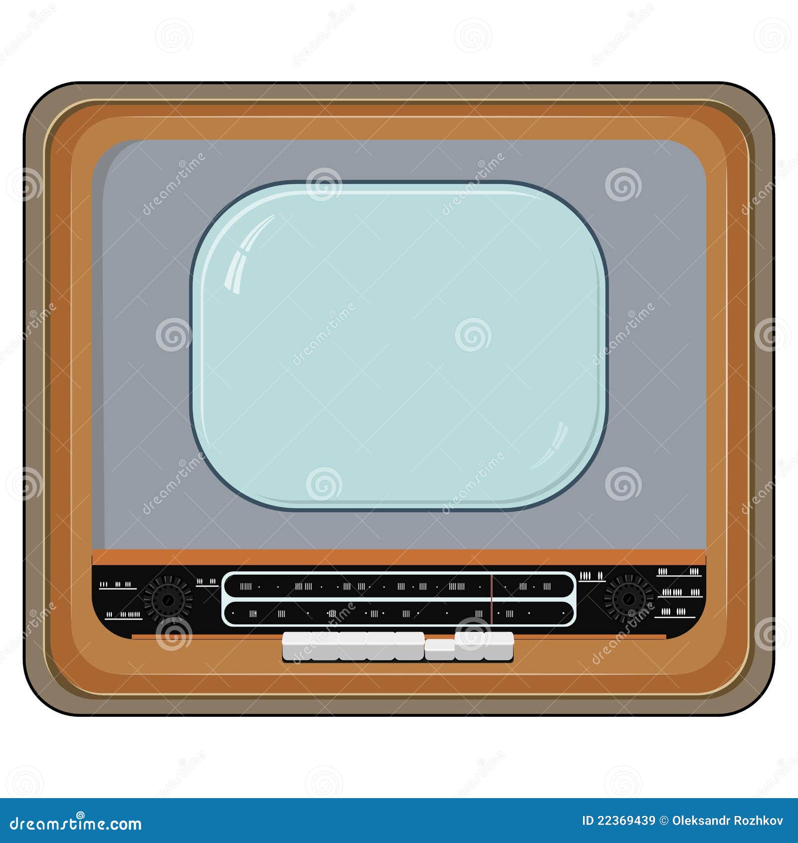 Vector Illustration of Old TV Set Stock Vector - Illustration of ...