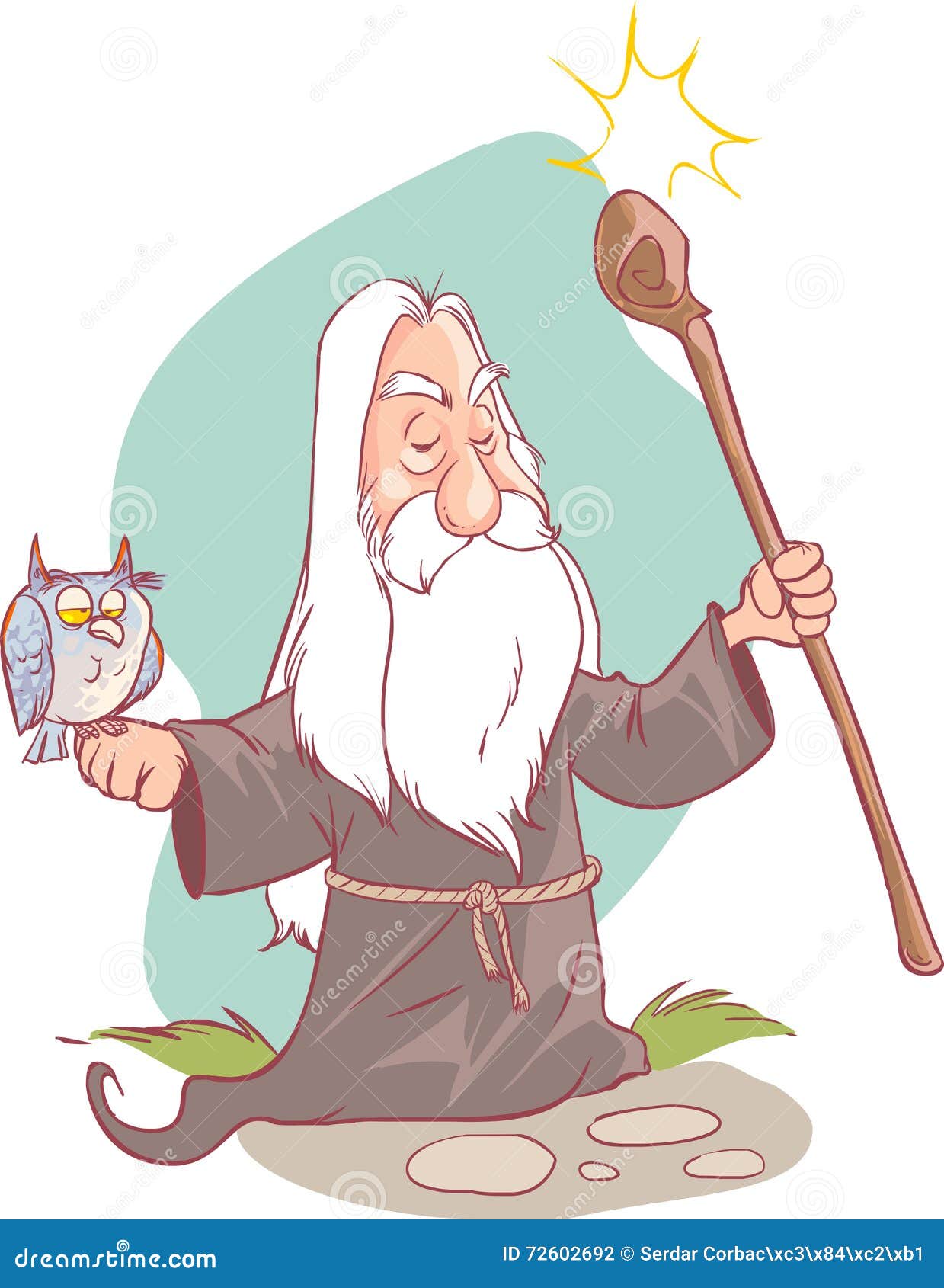 Vector Illustration of a Old Wizard Cartoon. Stock Vector ...