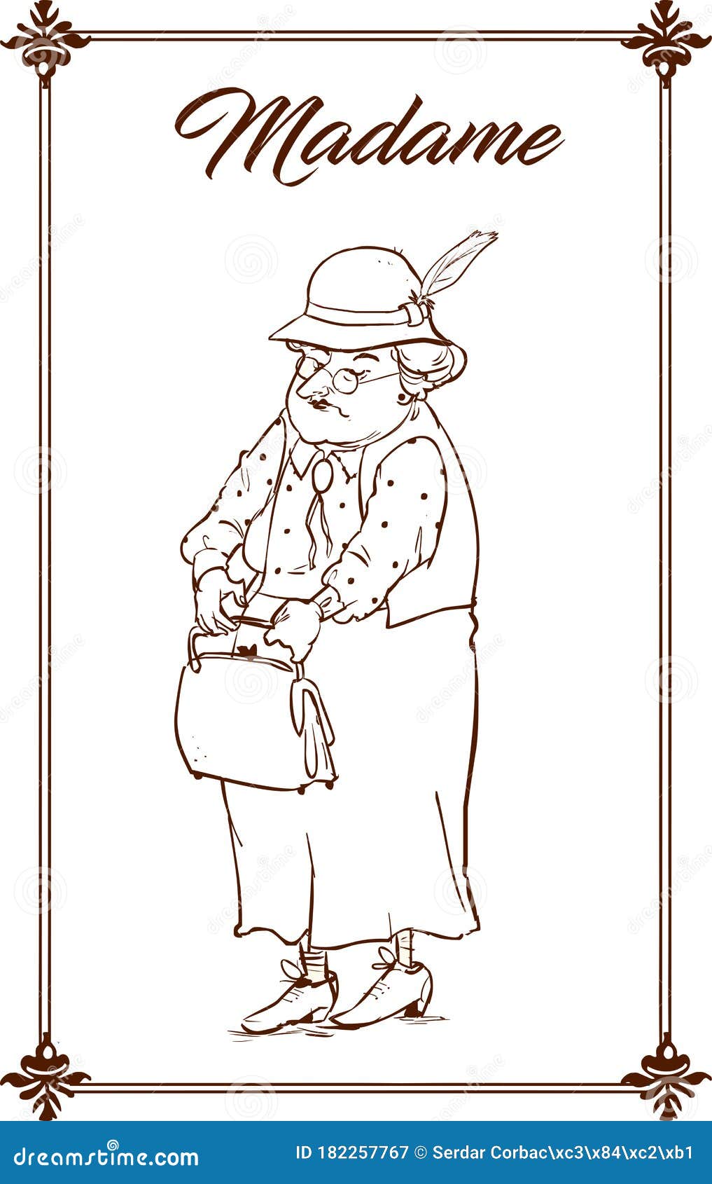 Vector Illustration of a Older Madame Stock Vector - Illustration of ...
