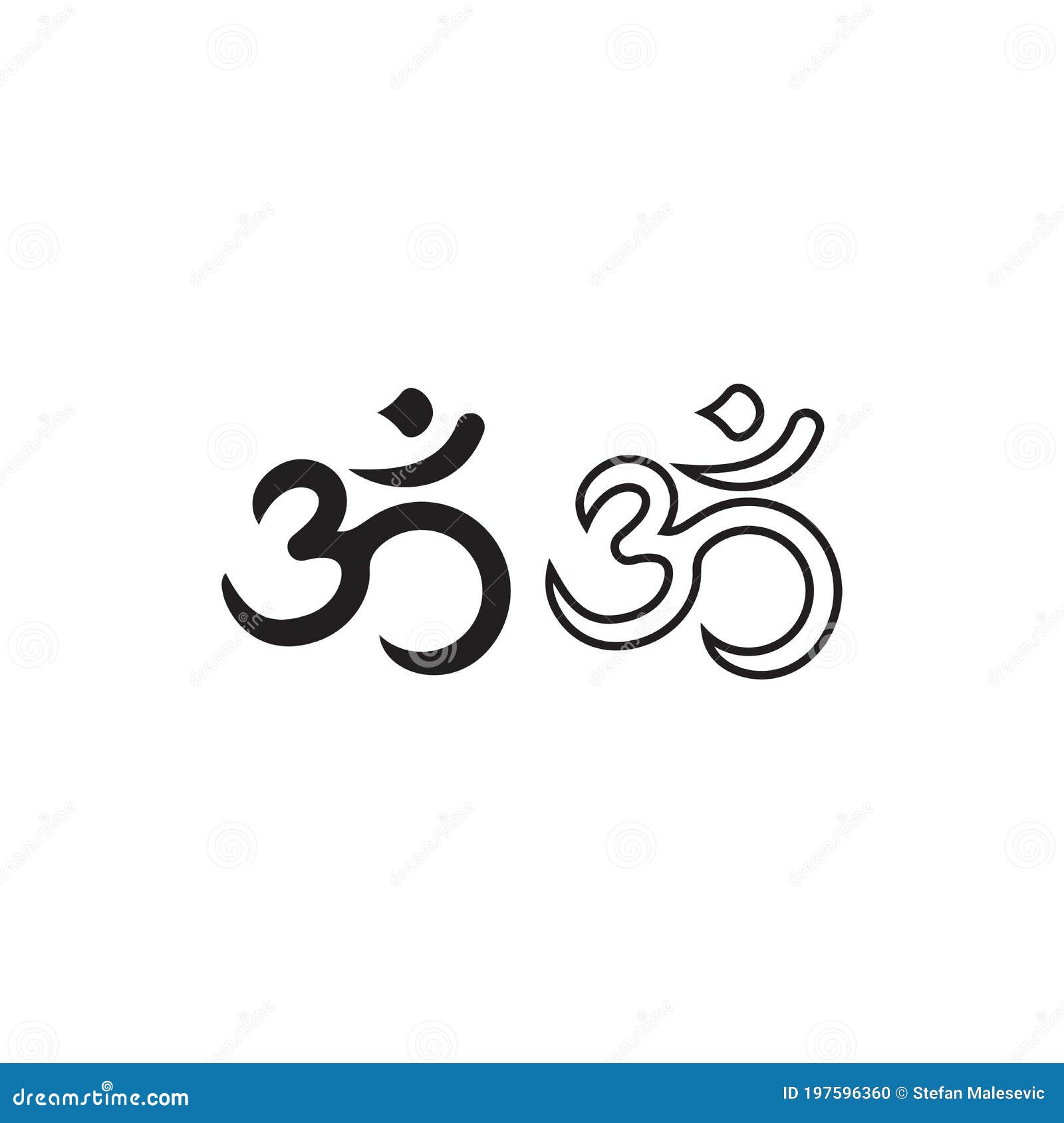 Om sign stock vector. Illustration of healing, meaning - 197596360