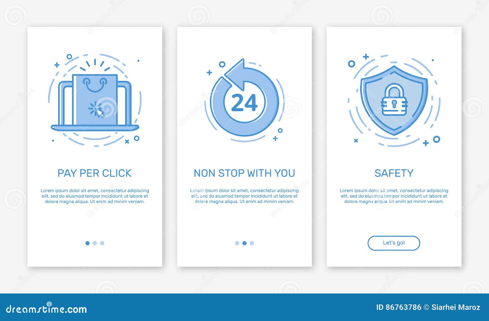 Vector Illustration of Onboarding App Screens Concept Business Start Up ...