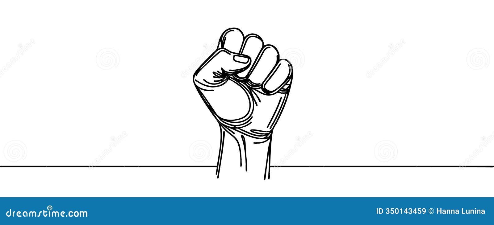 Vector Illustration. One-line Drawing of a Human Fist. Stock ...