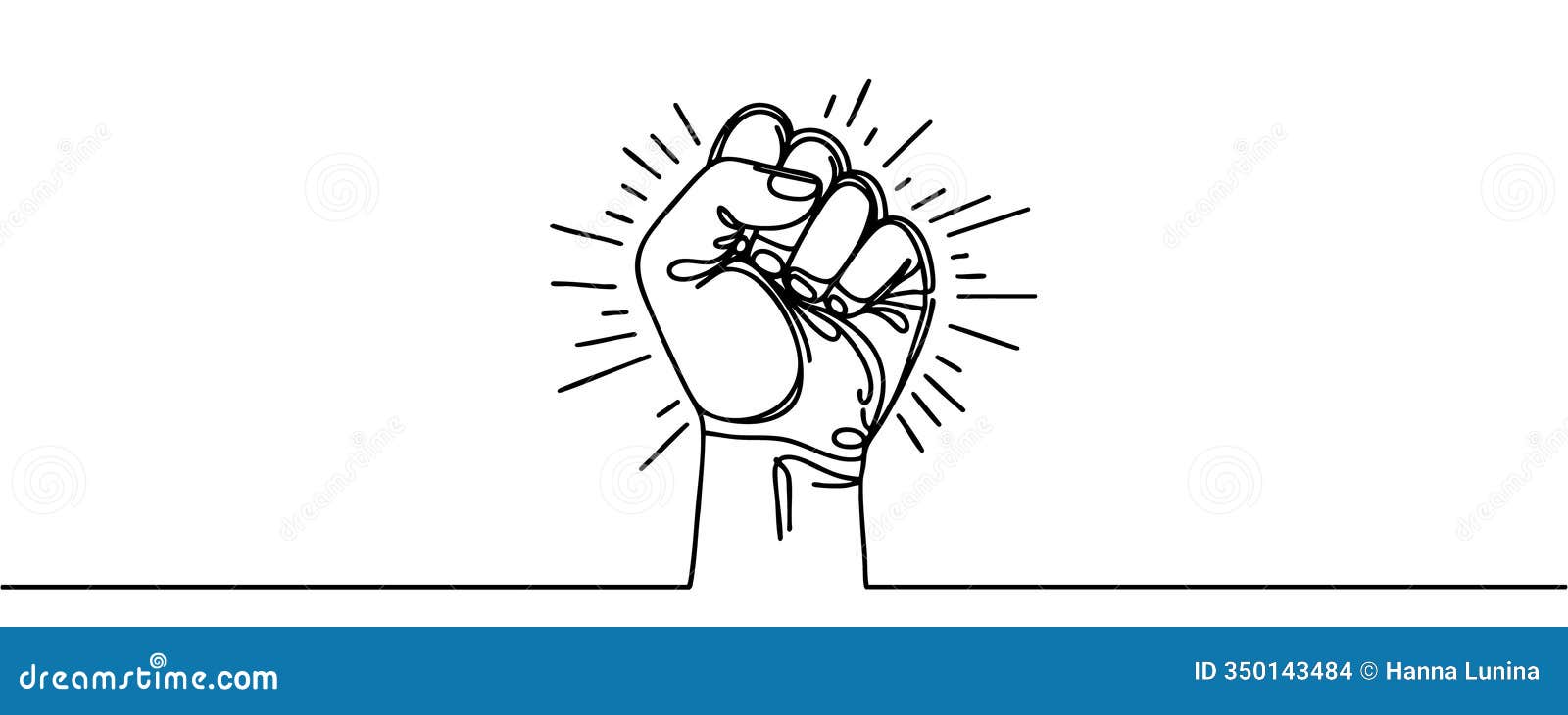 Vector Illustration. One-line Drawing of a Human Fist. Stock ...