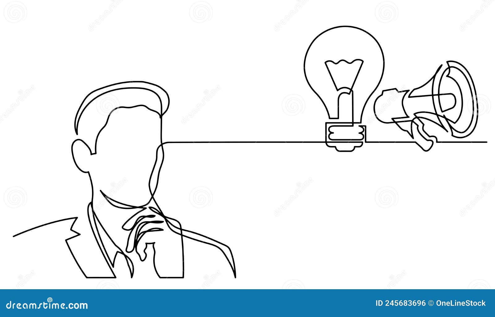 One Line Drawing of Person Thinking Solving Problems Finding Solutions ...