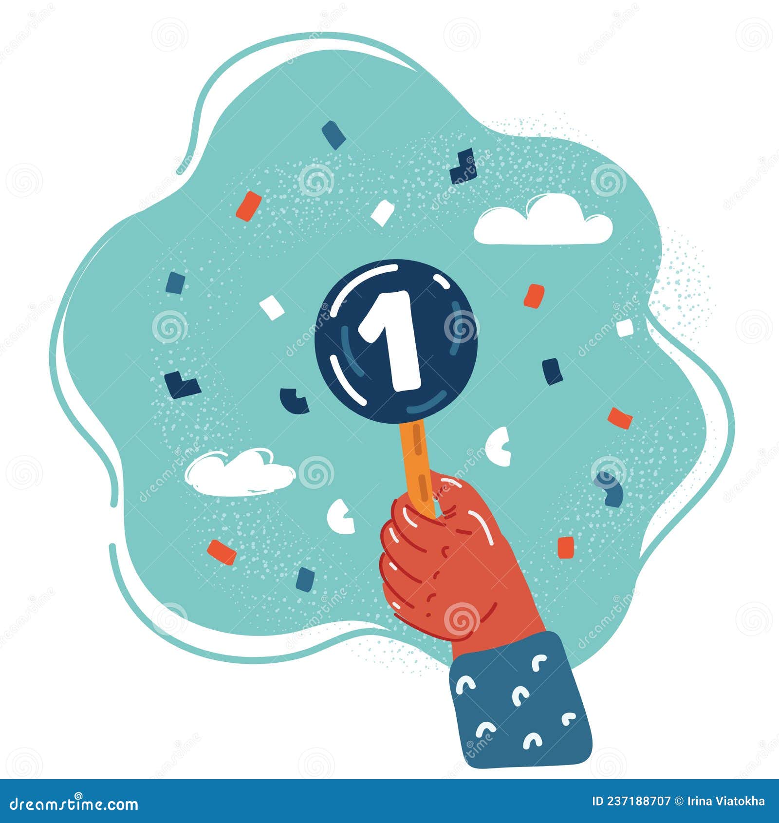 Vector Illustration of One Point in Competition Stock Vector ...