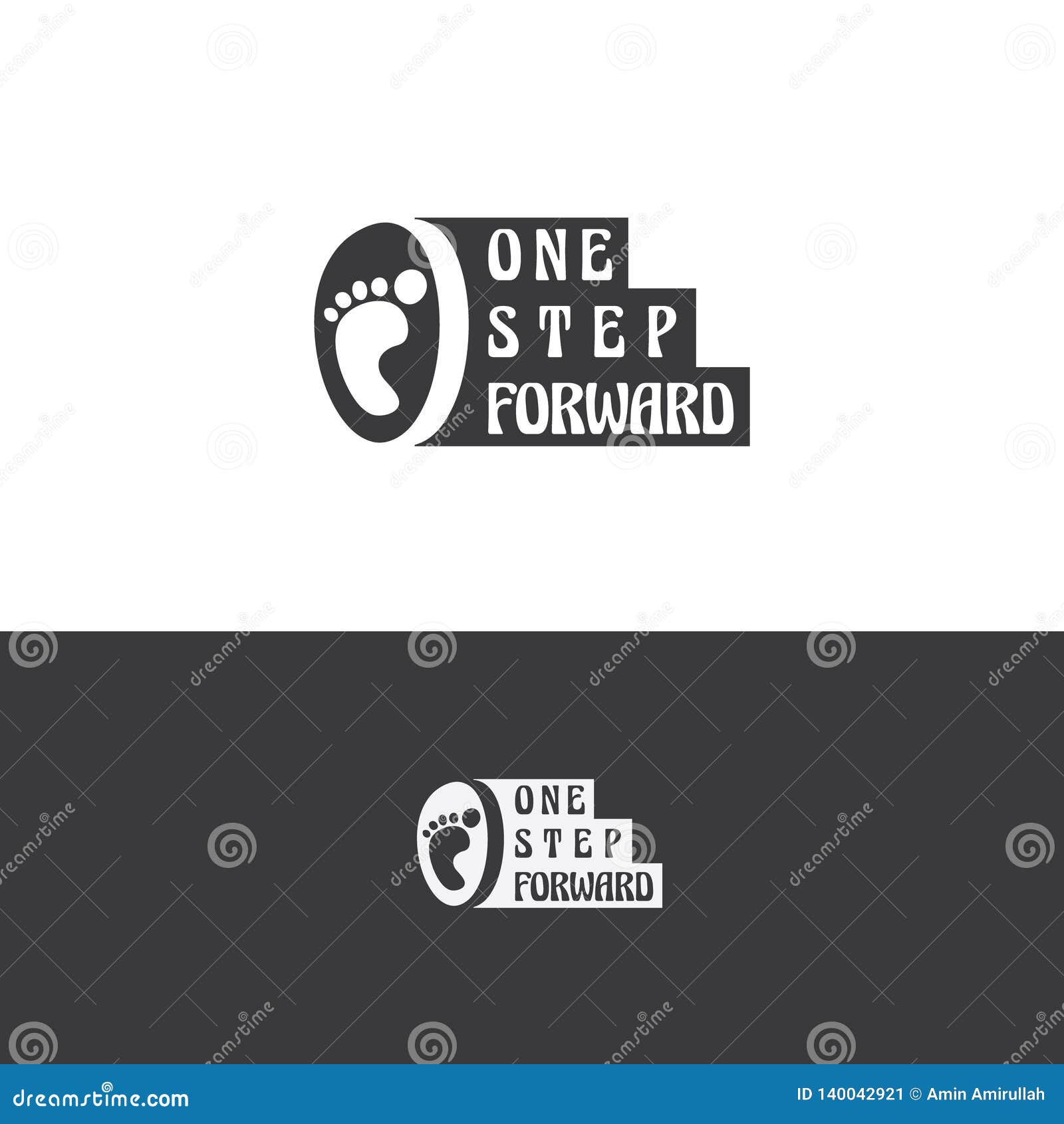 Vector Illustration One Step Forward Logo Design Stock Vector ...