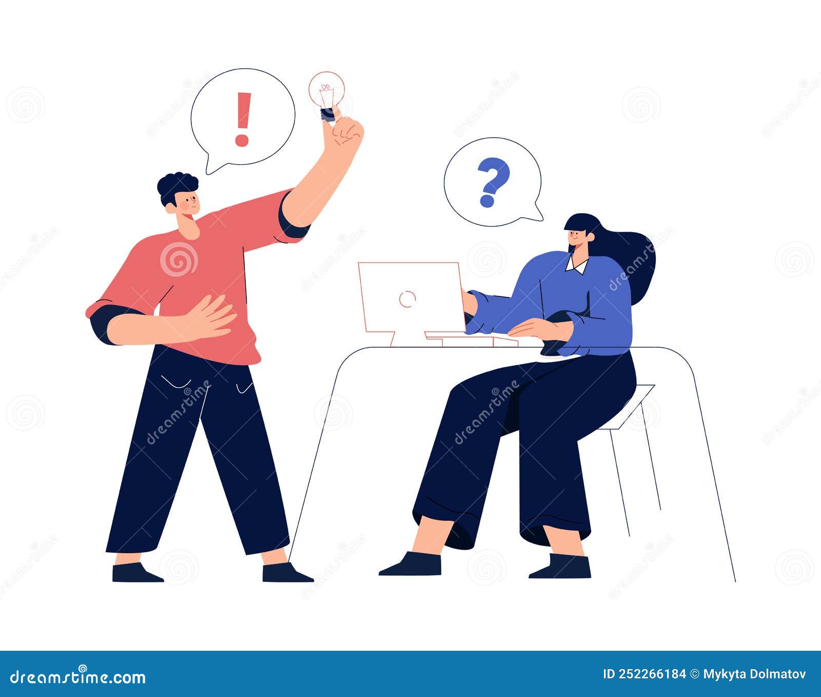 Vector Illustration, Online Assistant at Work. Promotion in Network ...