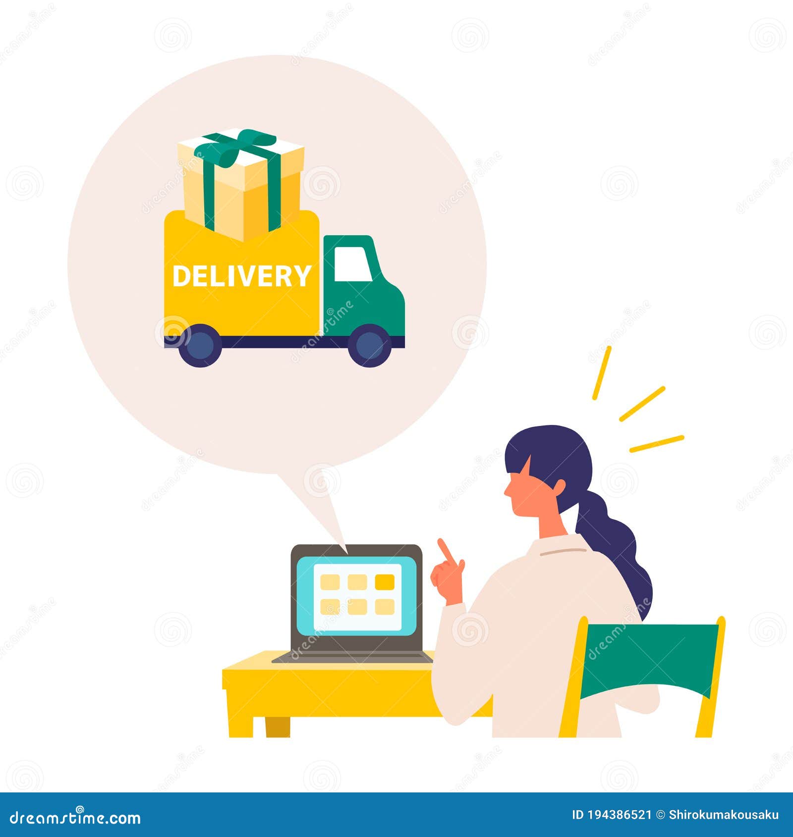 Vector Illustration for the Online Delivery Service Concept. Woman ...