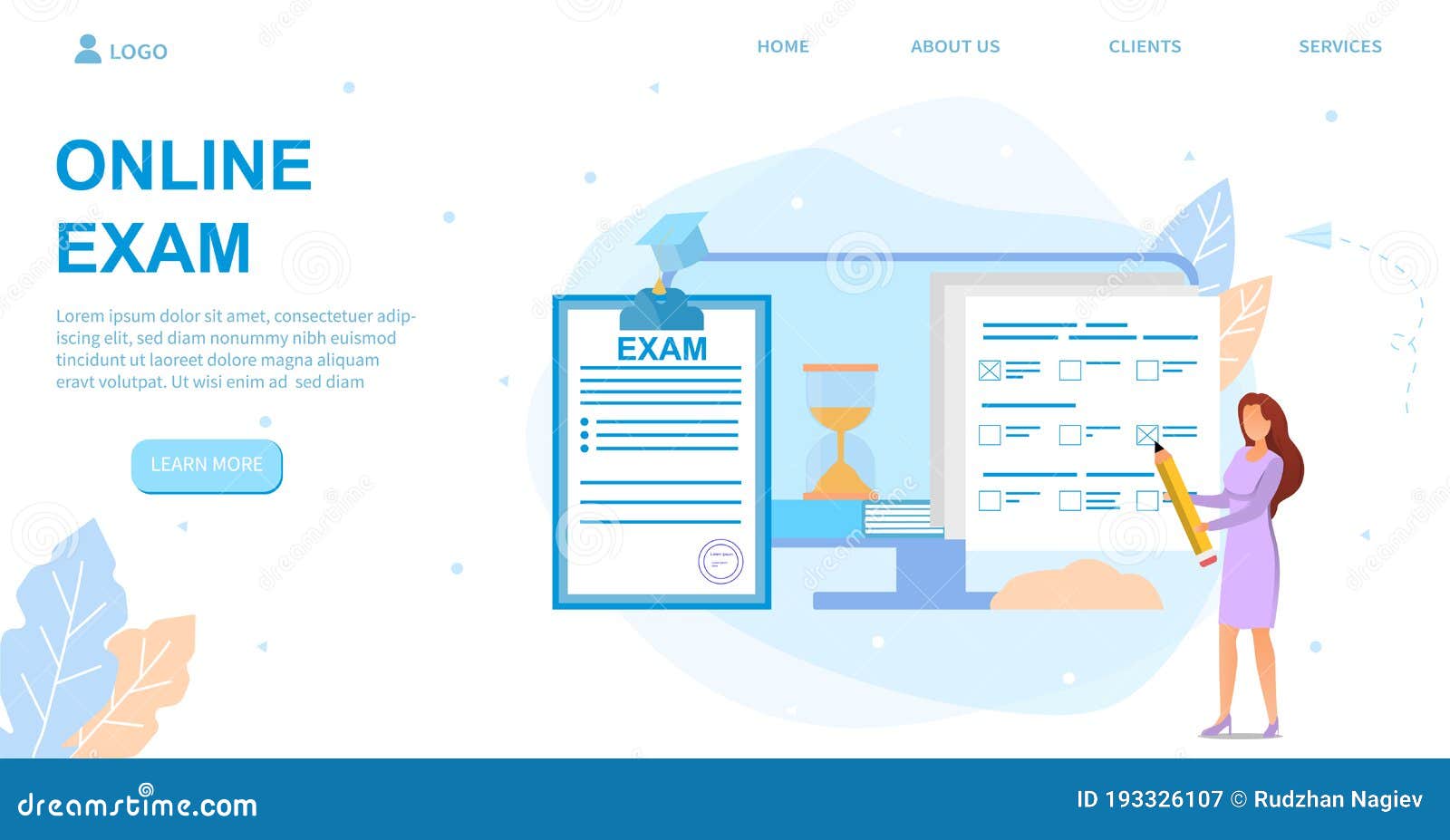 Vector Illustration of Online Examination Stock Vector - Illustration ...