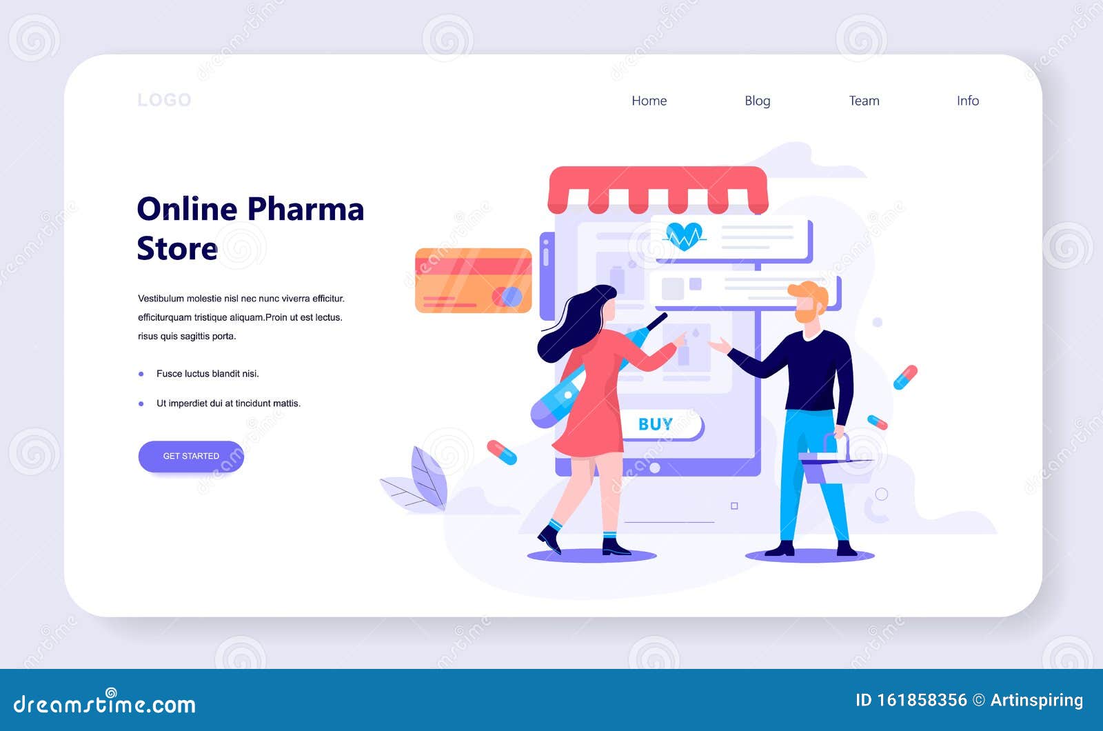 Vector Illustration of Online Pharmacy Store. Medicines Online Stock ...