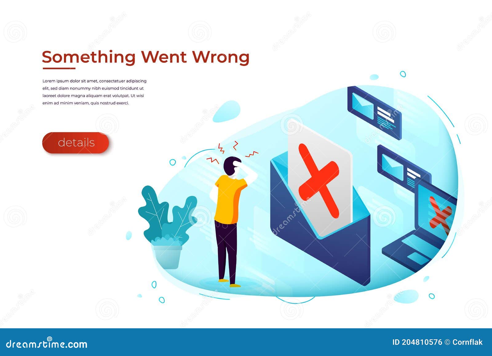 Vector Illustration - Online Service Access Error Stock Vector ...