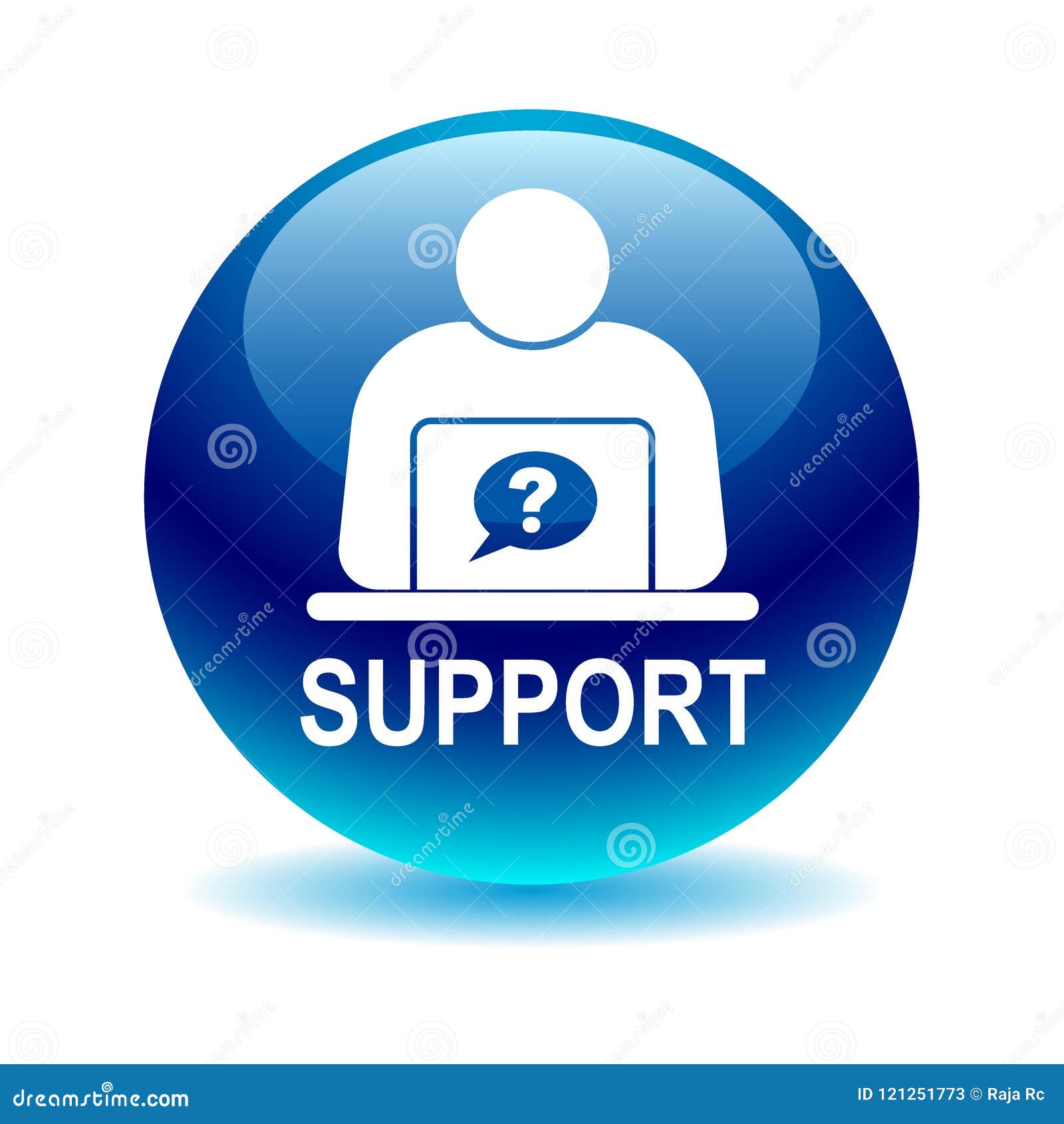 Online support button blue stock vector. Illustration of centre - 121251773