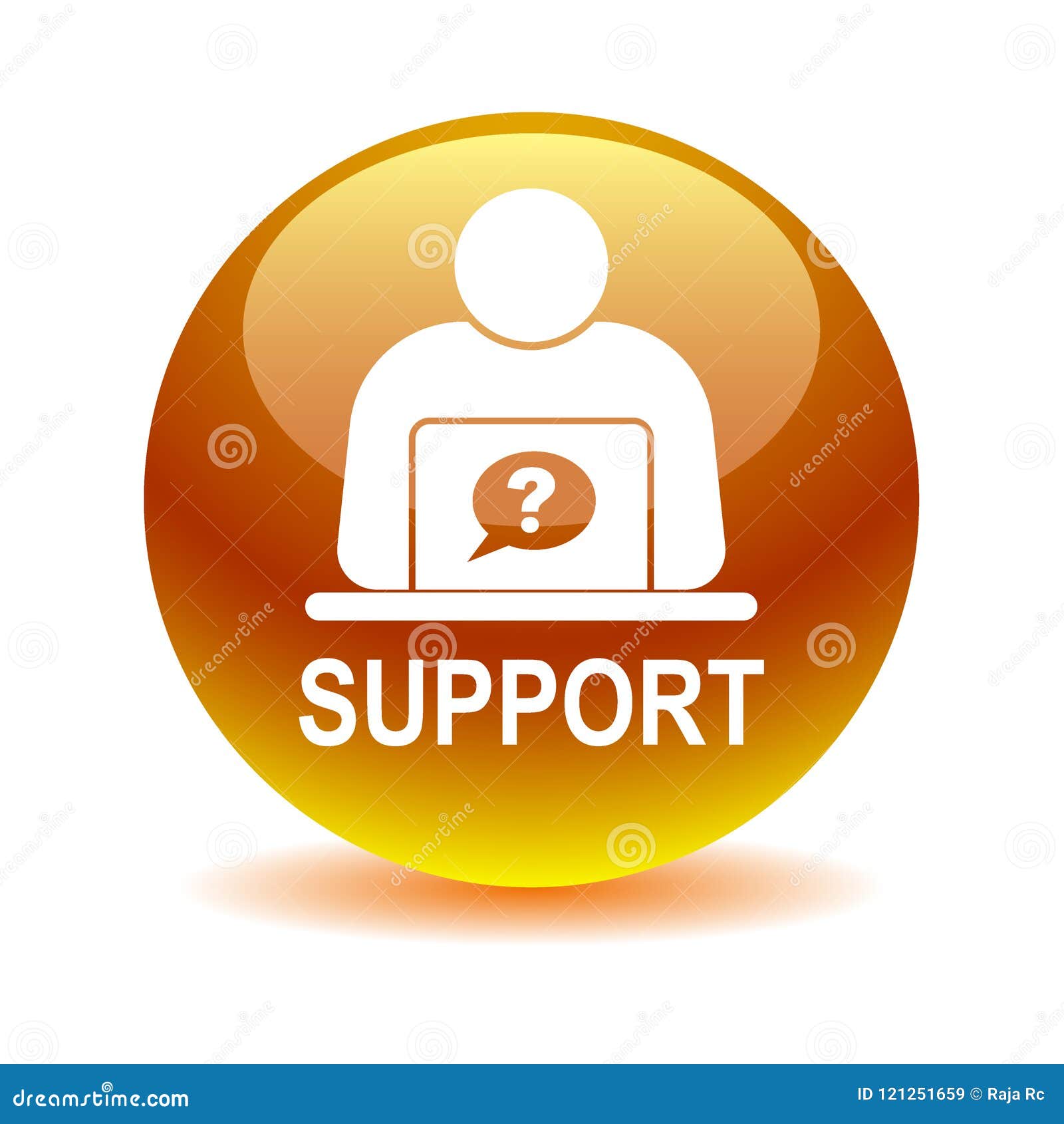 Support button stock vector. Illustration of assist - 121251659