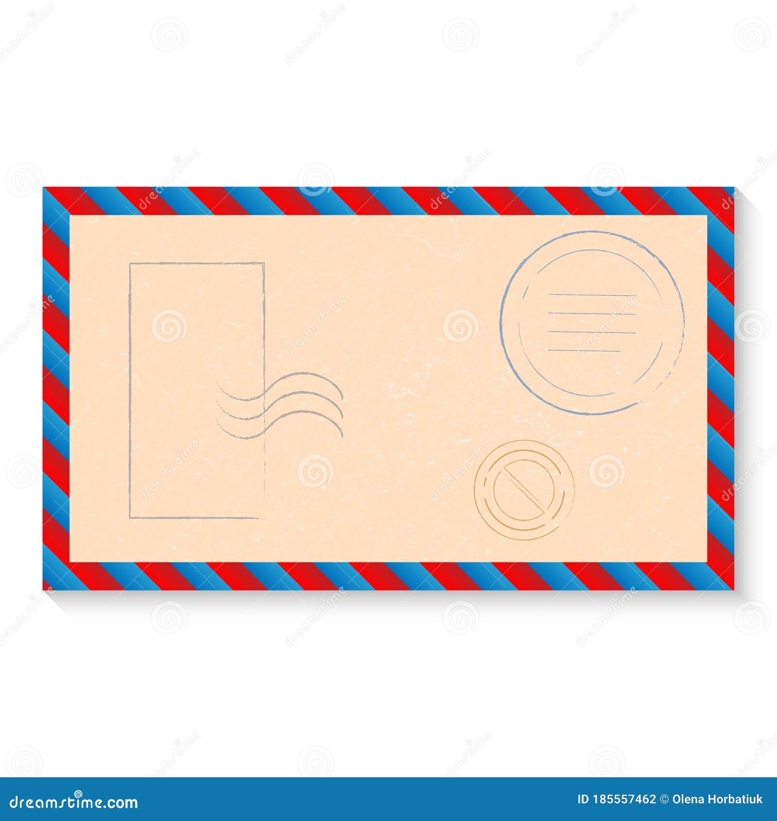 Airmail Red Rubber Stamp Isolated On White. Cartoon Vector ...