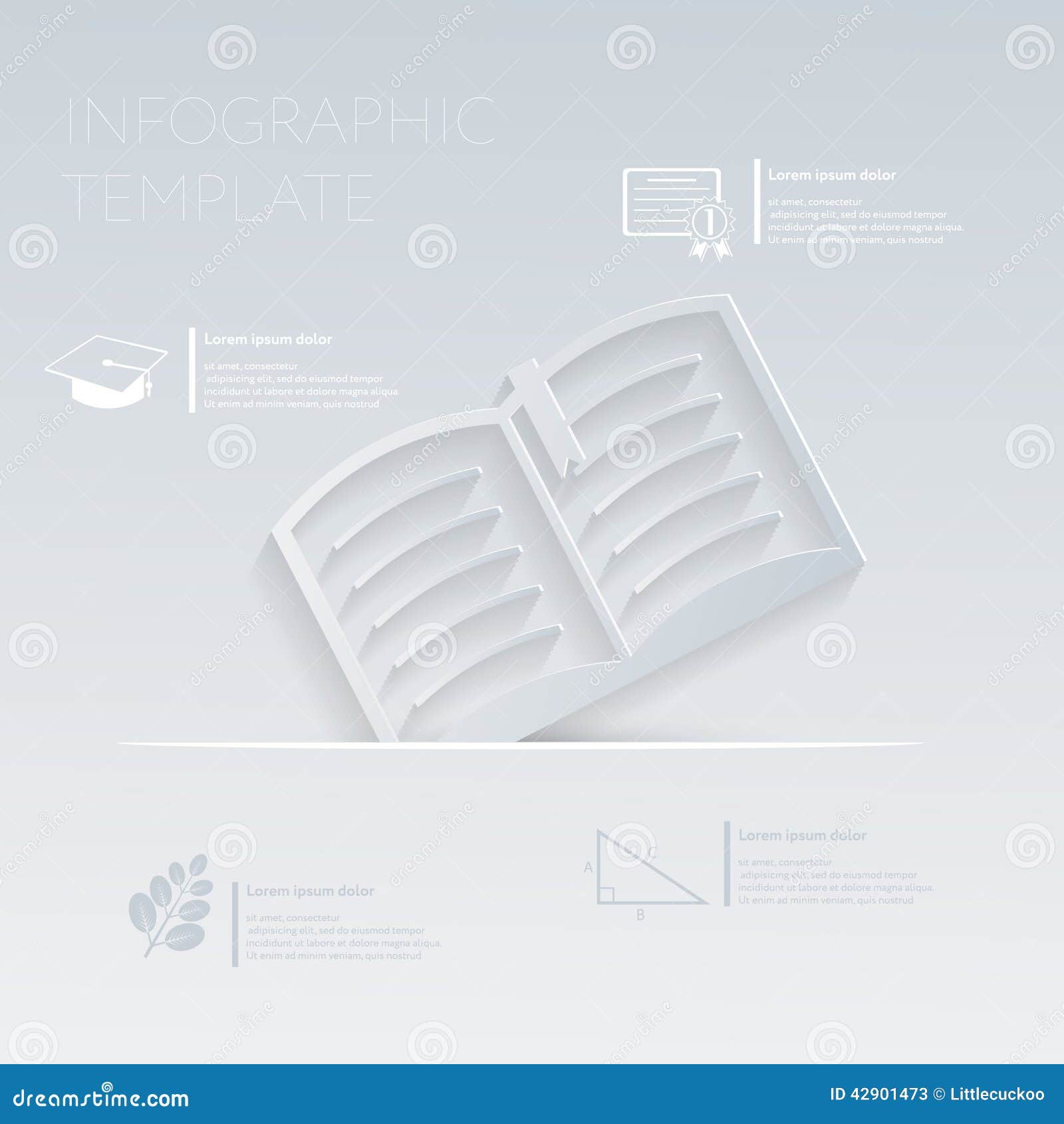Vector Illustration, Open Book. Template Graphic or Website Layout ...