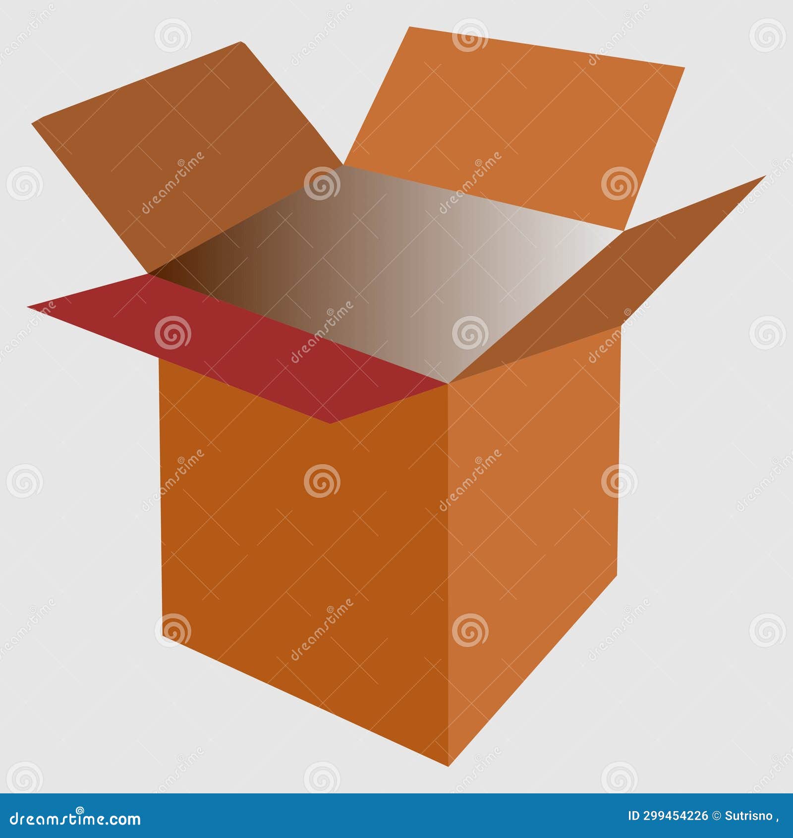 Vector Illustration of Open Cardboard Box, Packaging Stock Illustration ...