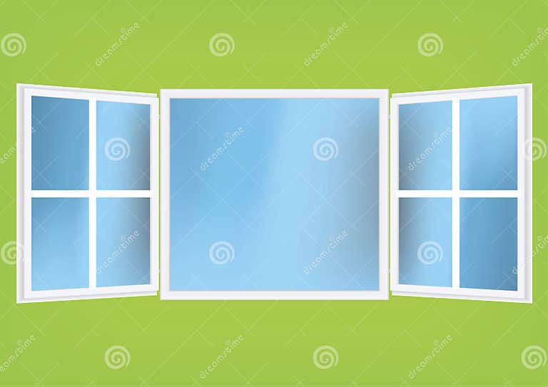 Vector Illustration of an Open Window with Shades Stock Vector ...