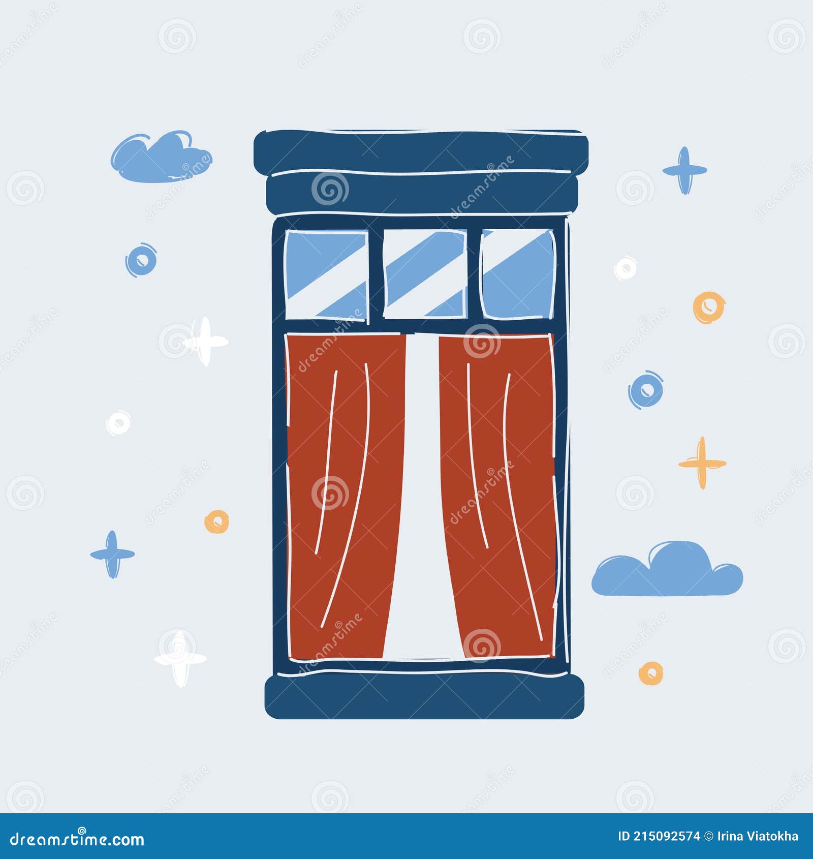 Vector Illustration of Open Window on White Backround. Stock Vector ...