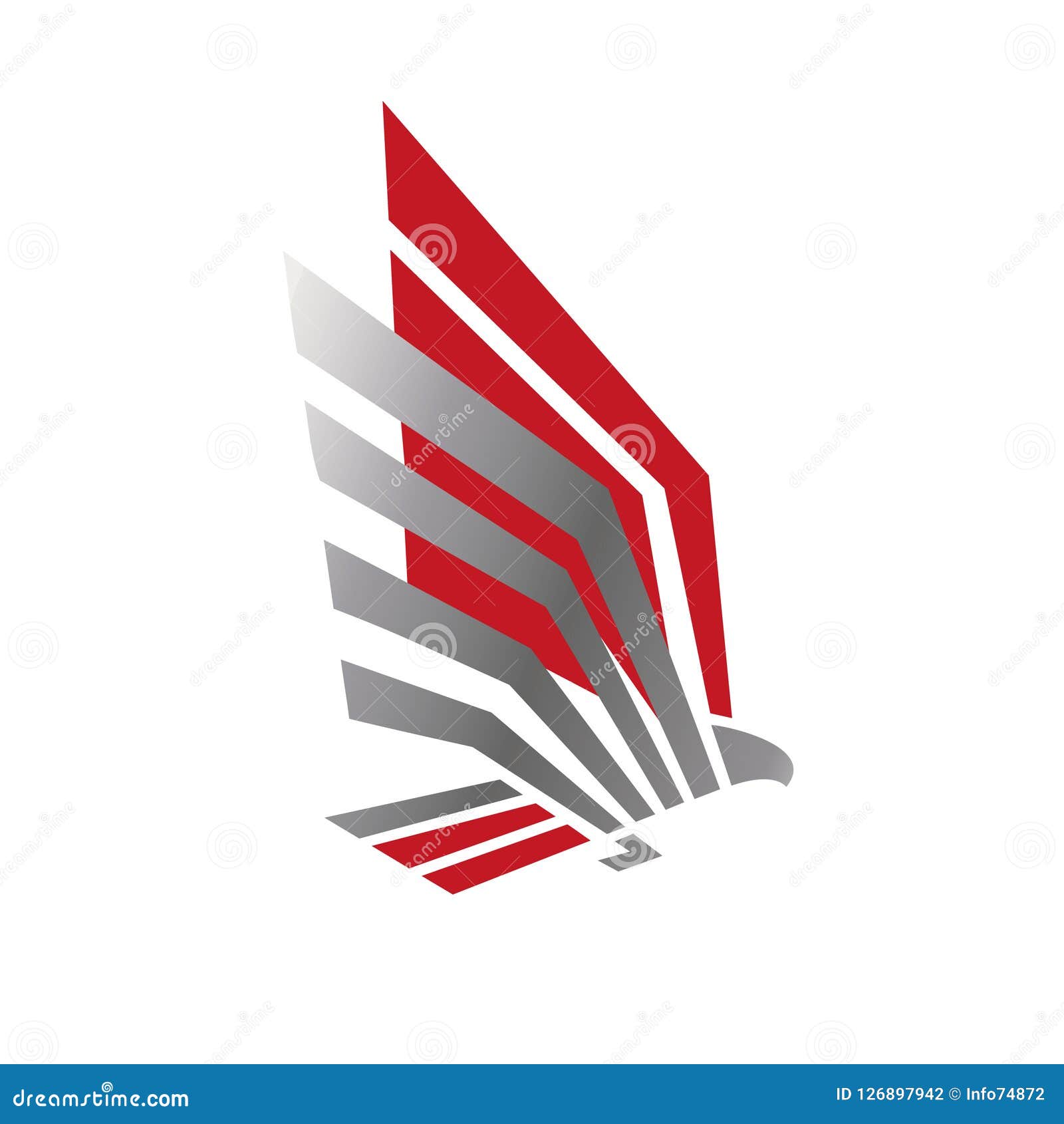 Vector Illustration of a Open Wings Eagle Stock Vector - Illustration ...