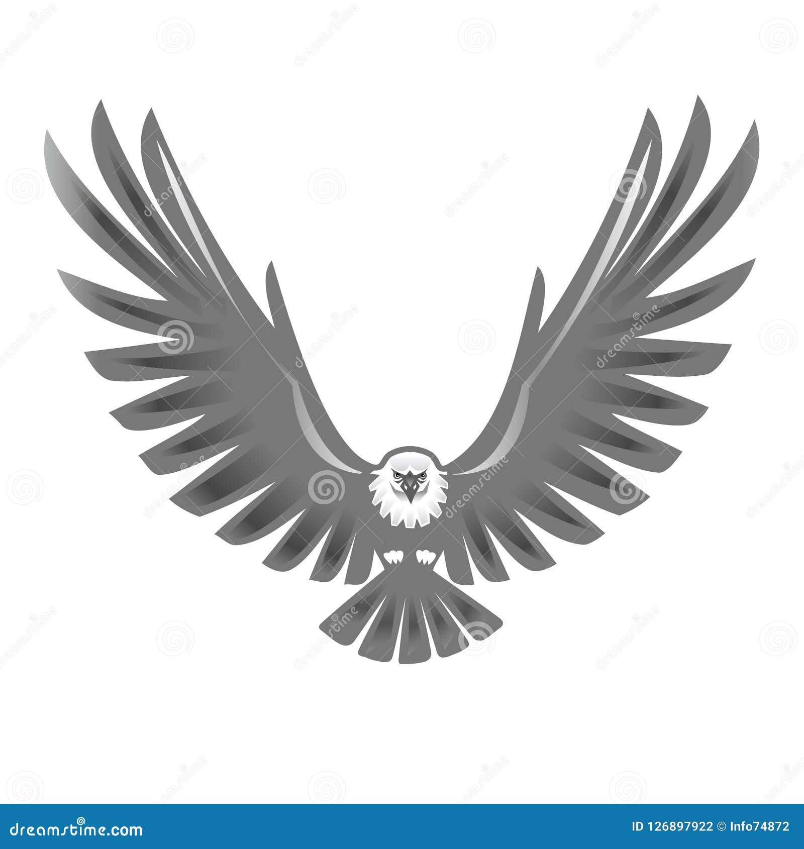 Vector Illustration of a Open Wings Eagle Stock Vector - Illustration of animal, sign: 126897922