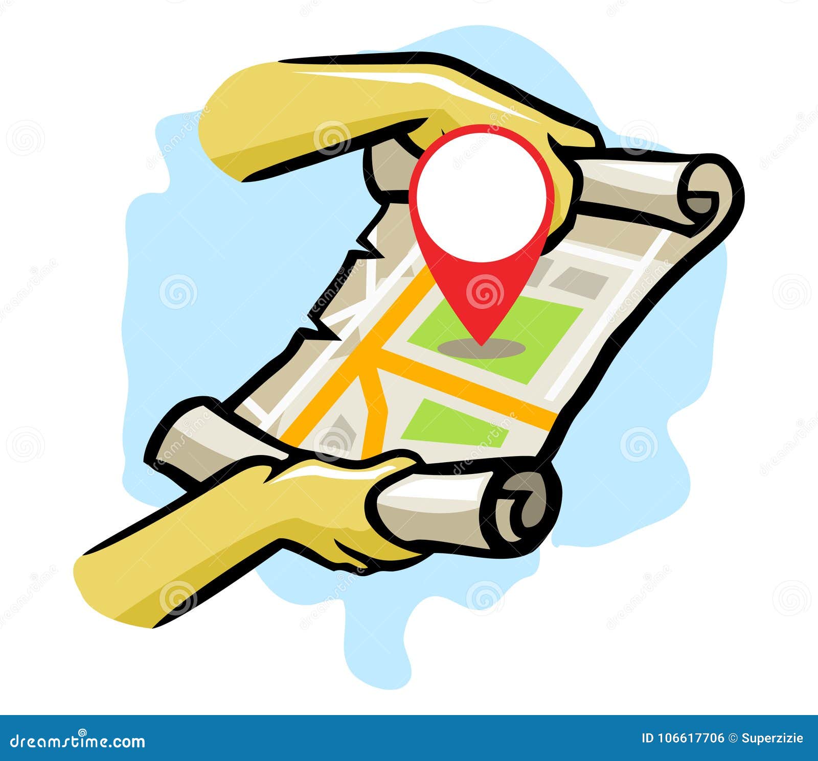 Searching Location Using Modern Map Stock Vector - Illustration of ...