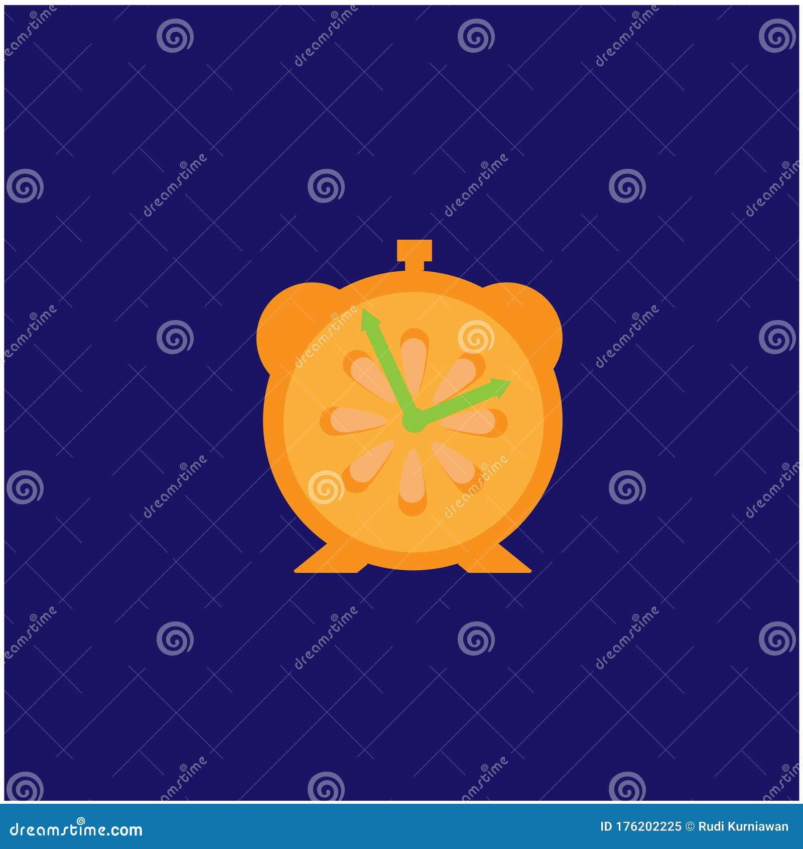 Vector Illustration of Orange and Alarm Clock Stock Vector ...