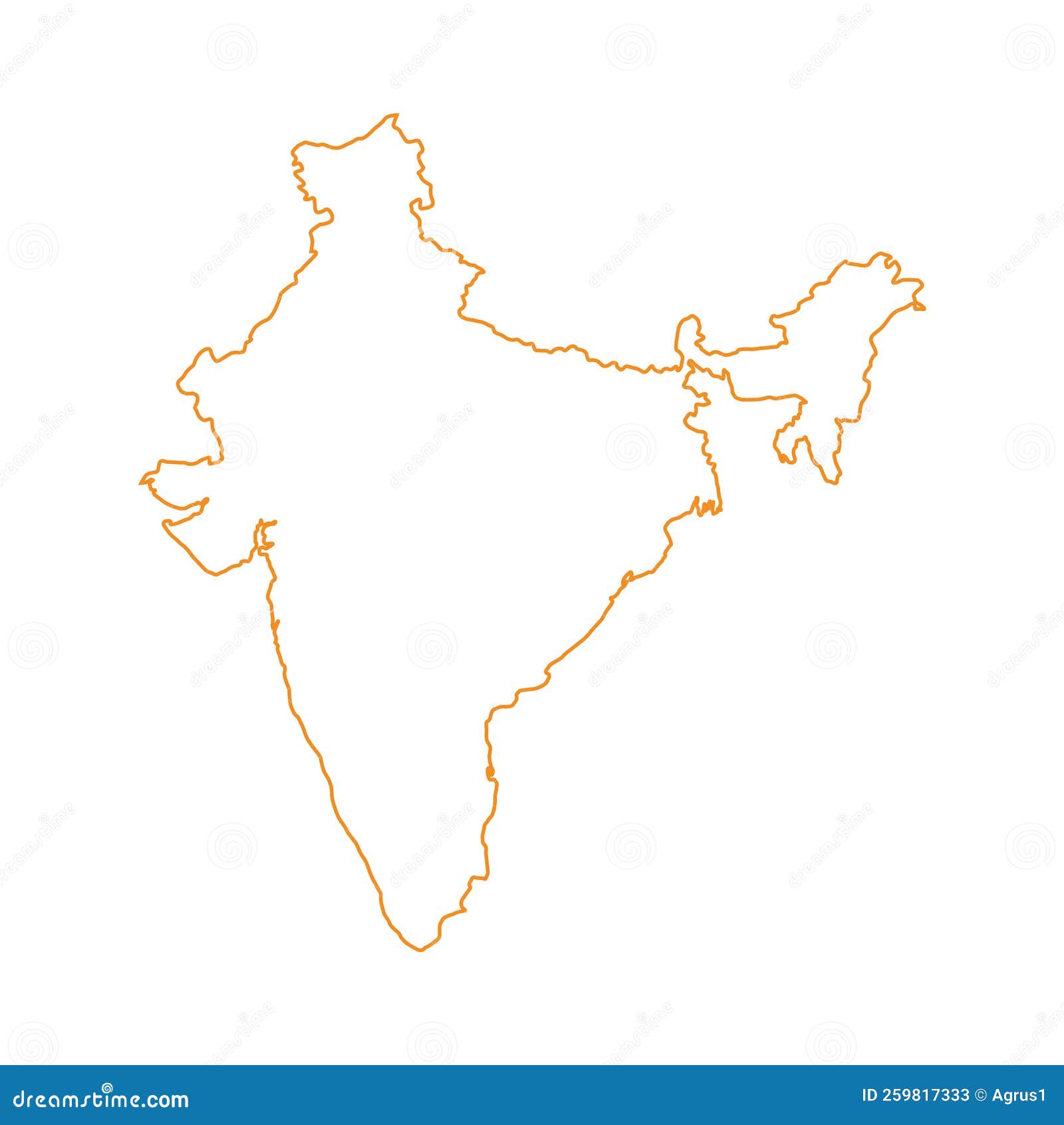 Vector Illustration of Orange Colored Outline Map of India Stock Vector ... Vector Illustration of Orange Colored Outline Map of India Stock Vector ...