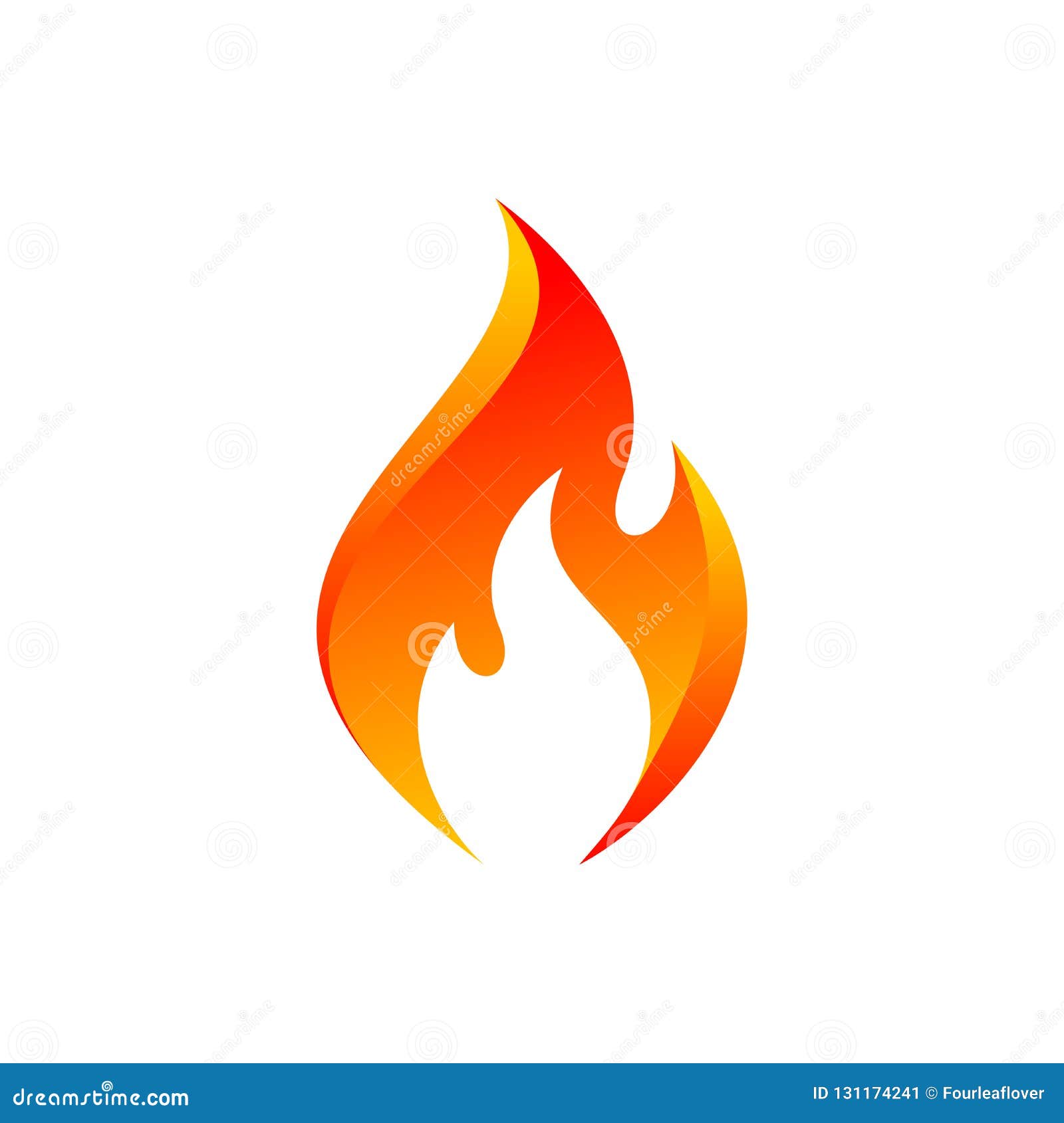 Vector Orange Flame Icon stock vector. Illustration of isolated - 131174241