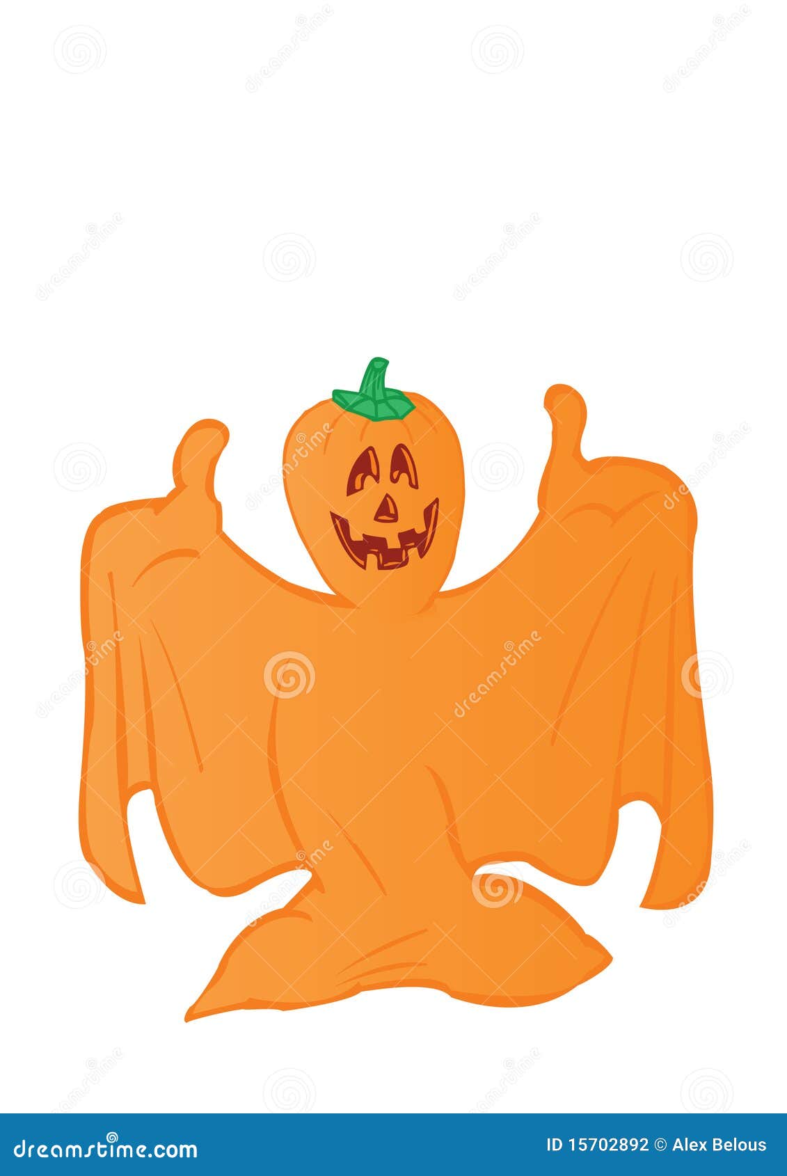 Vector Illustration an Orange Ghost Stock Vector - Illustration of ...