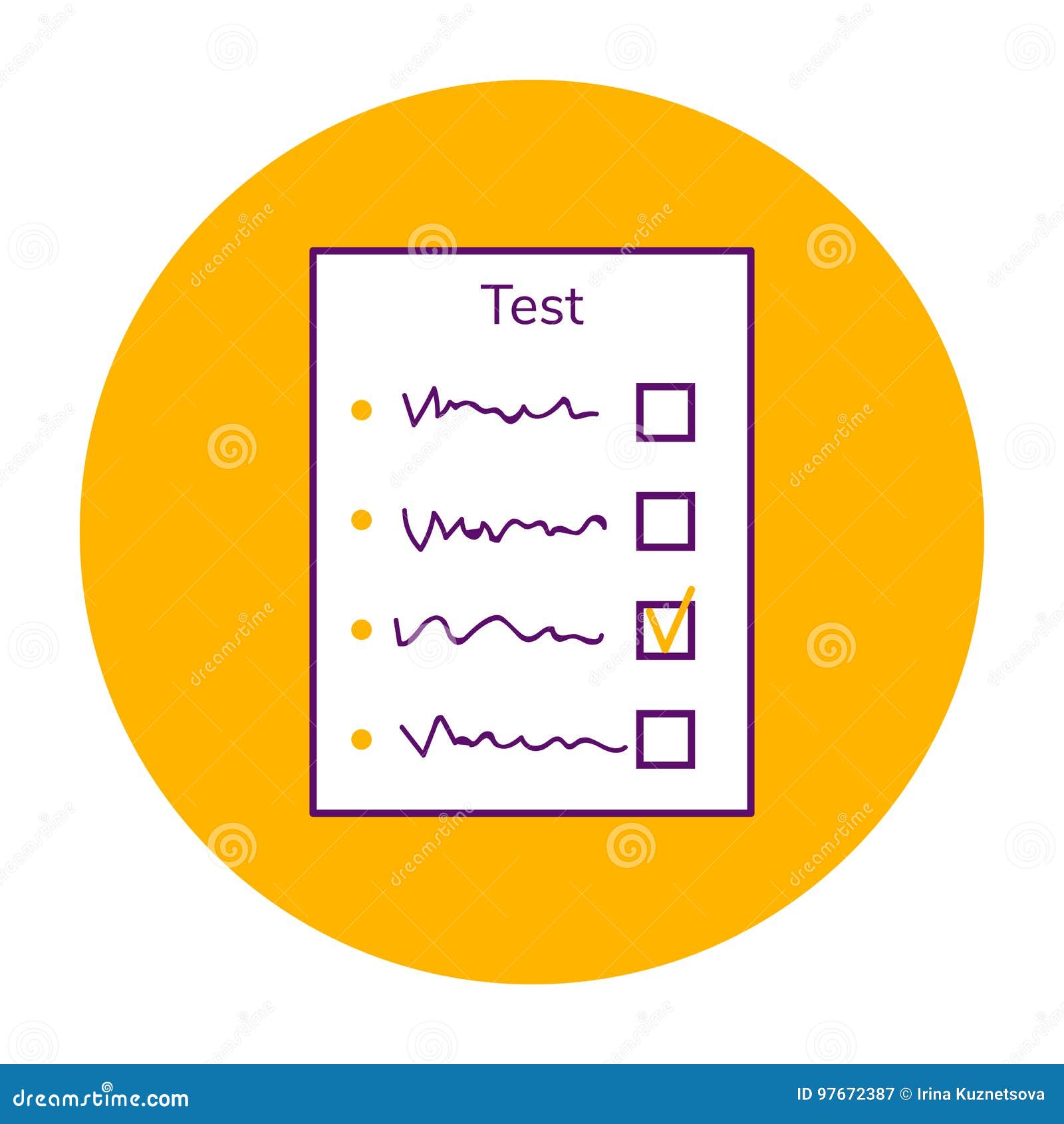Vector Illustration Orange Round Icon, Test Stock Vector - Illustration ...