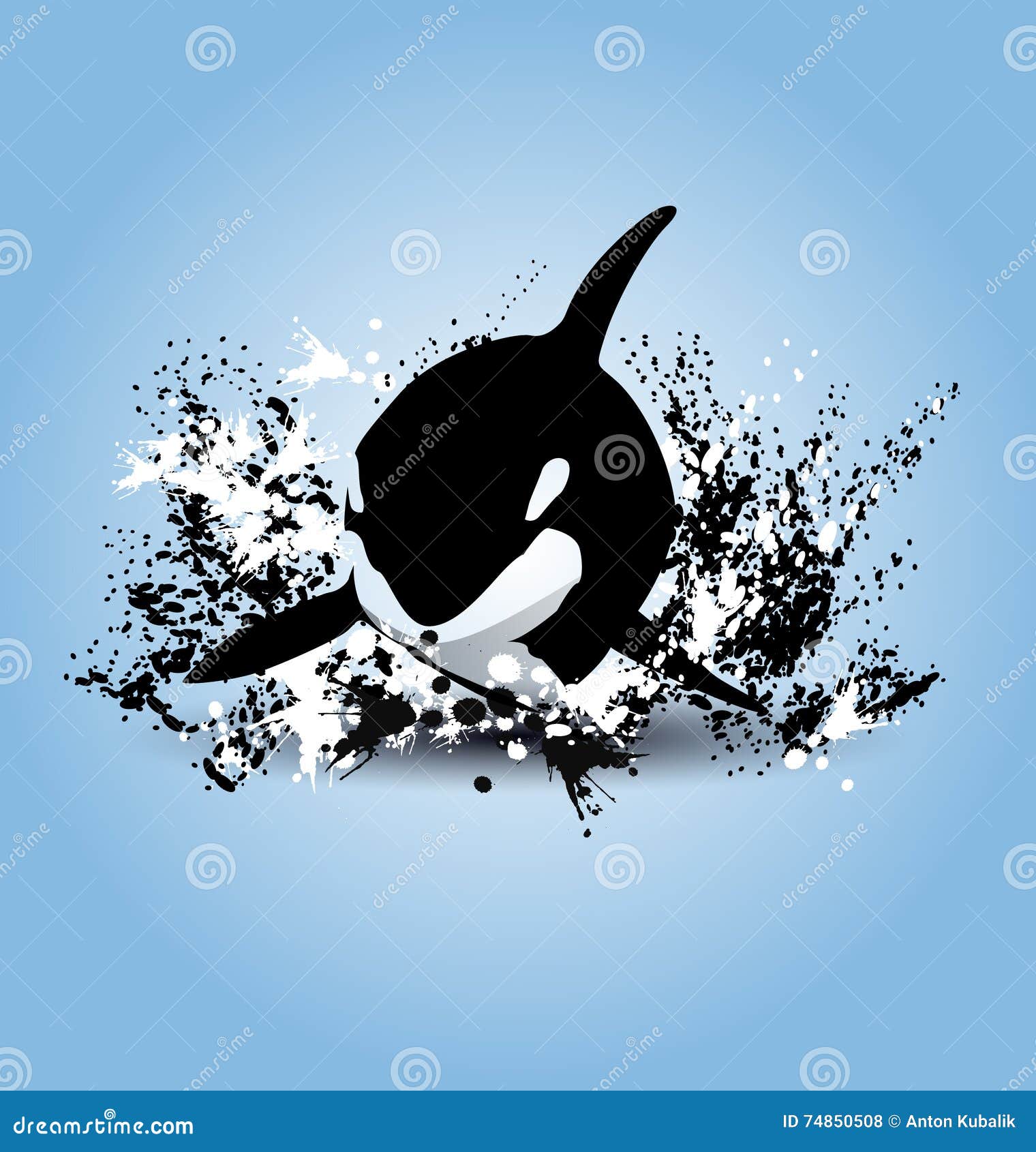 Vector Illustration of Orcas Stock Vector - Illustration of orca ...