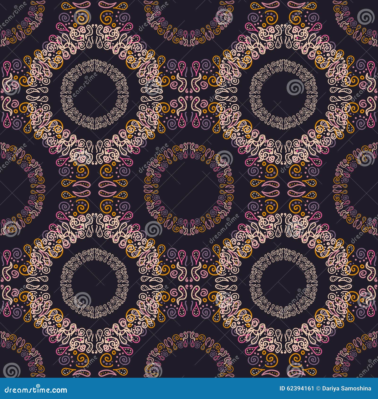 Vector Illustration: Oriental Seamless Pattern - Circles Stock Vector ...