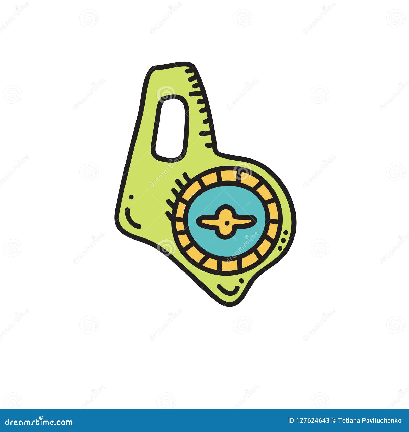 Vector Illustration of Orienteering Compass Stock Vector - Illustration ...