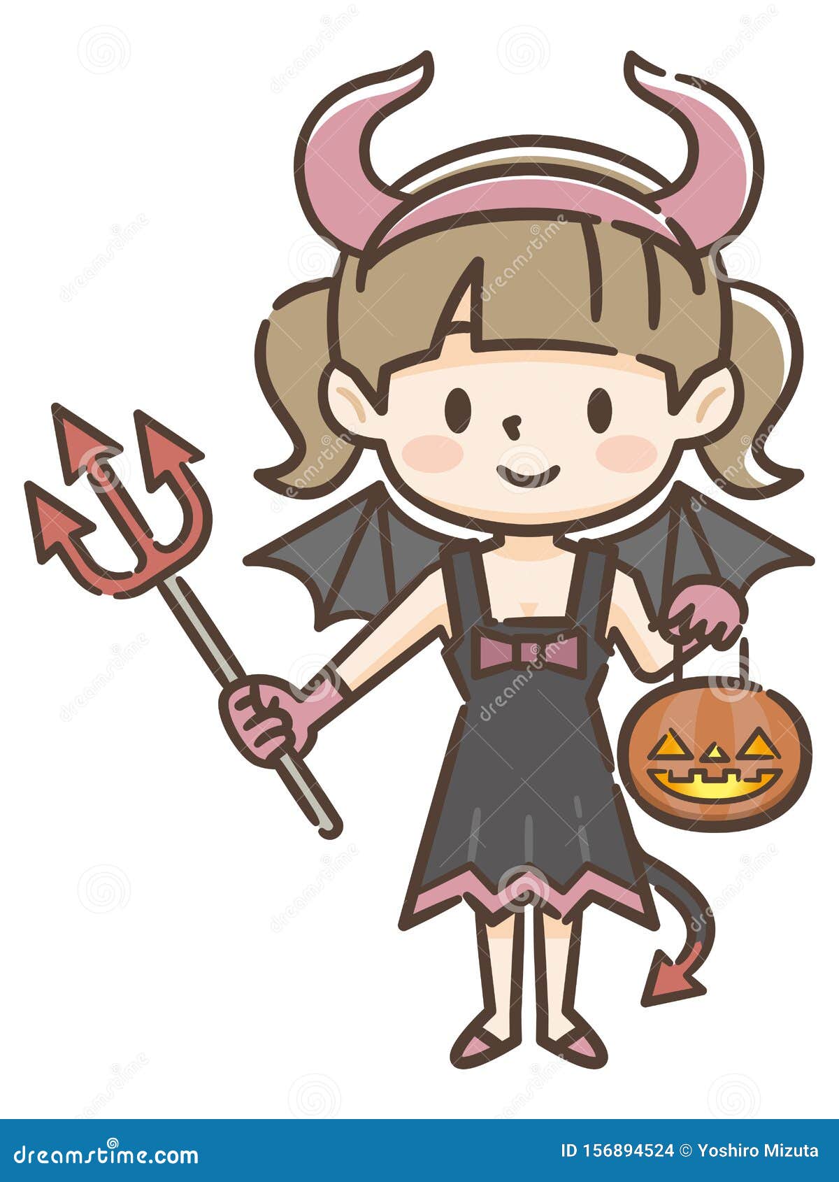 Child in Halloween Costume of Devil Stock Vector - Illustration of ...