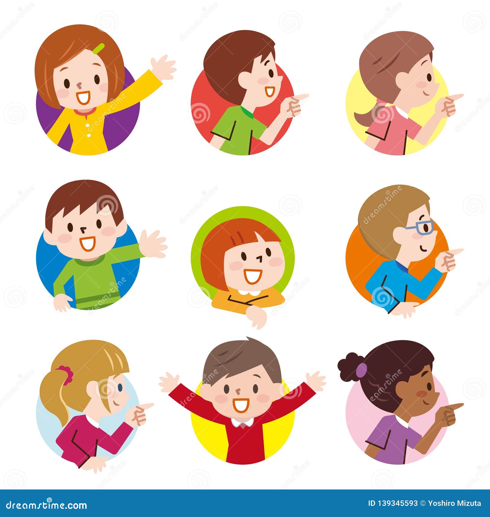 Children Pointing at the Top Stock Vector - Illustration of asian ...