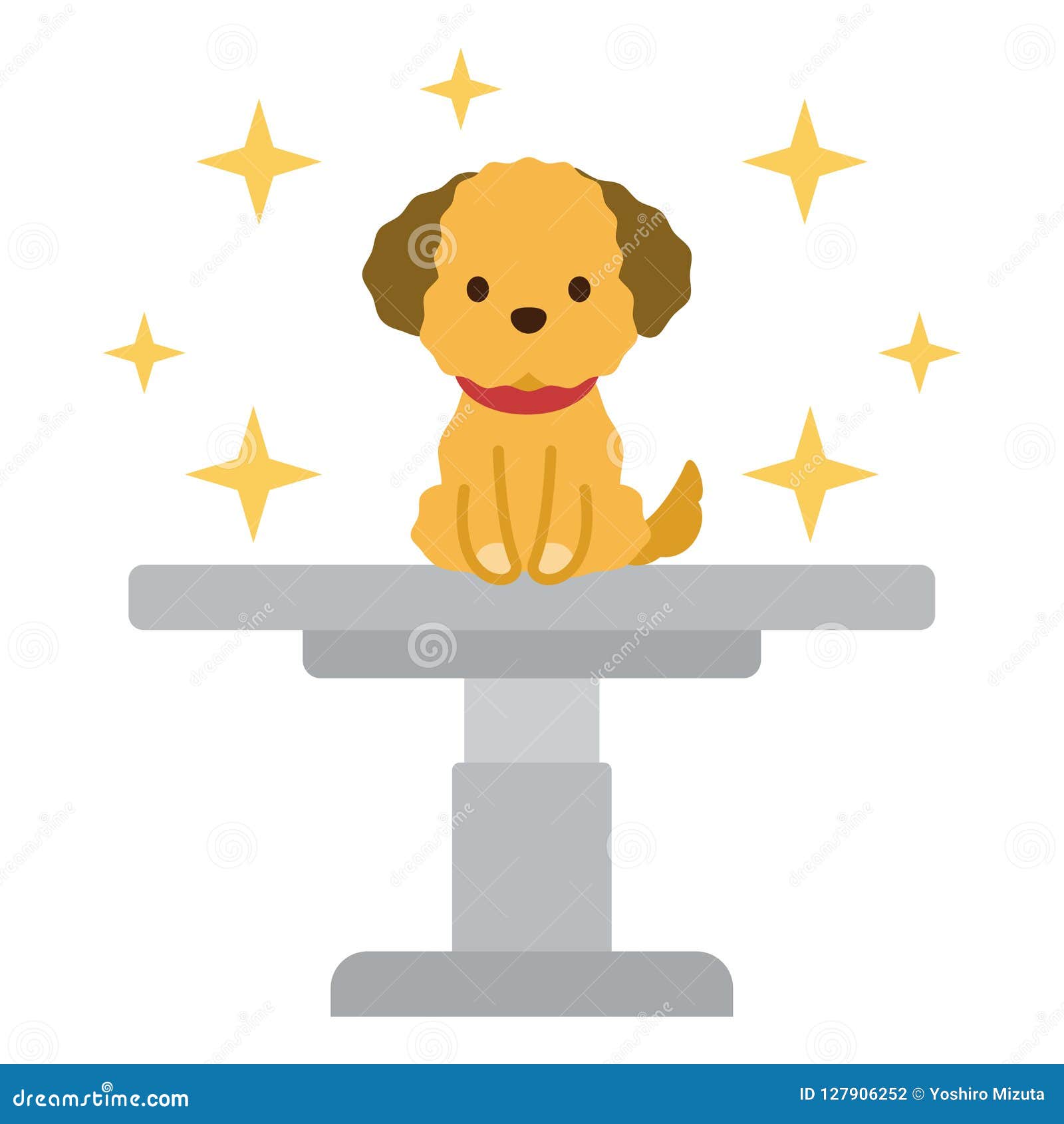 Dog on examination table stock vector. Illustration of white - 127906252