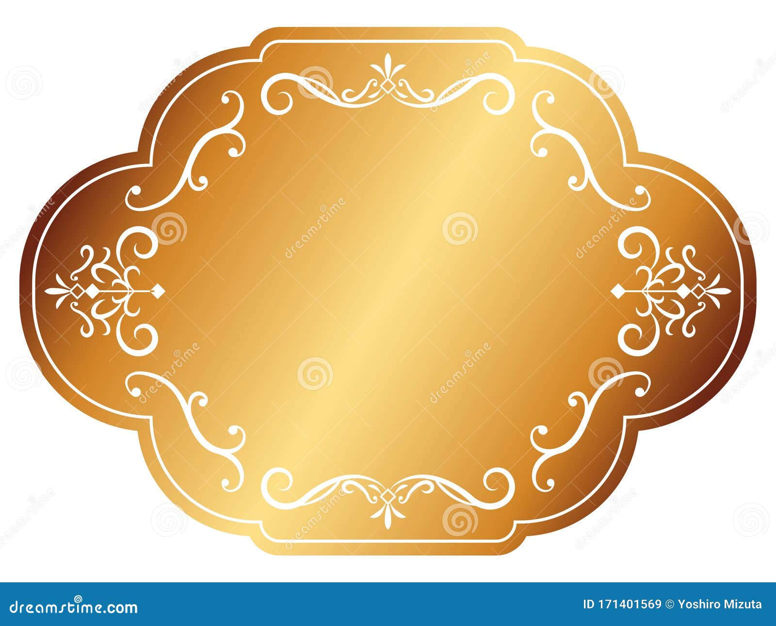 Golden Ornate Frames Elements on White Background Stock Vector ...