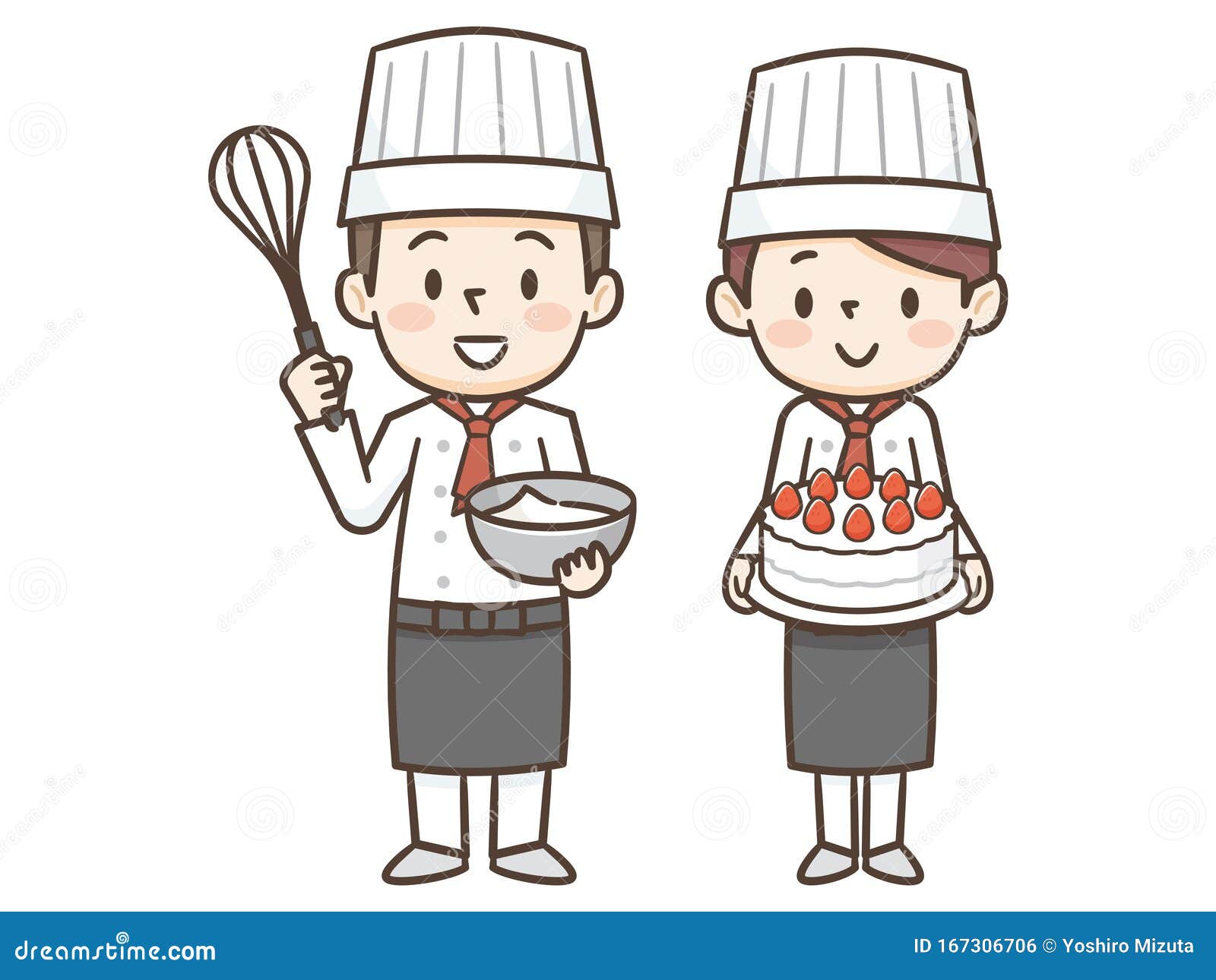 Pastry Chef Making a Delicious Cake Stock Vector - Illustration of male ...