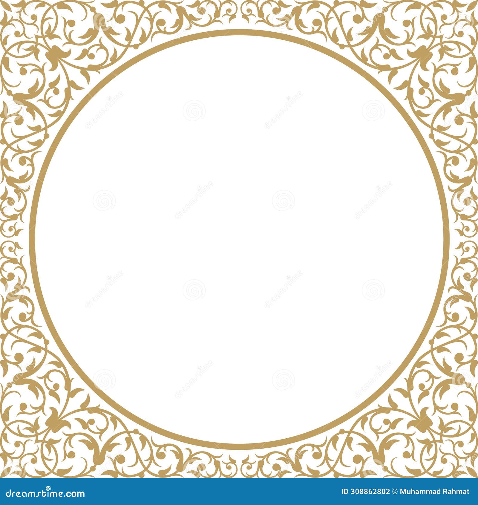 Vector Illustration for Ornamental Design Pattern on Square and Round ...