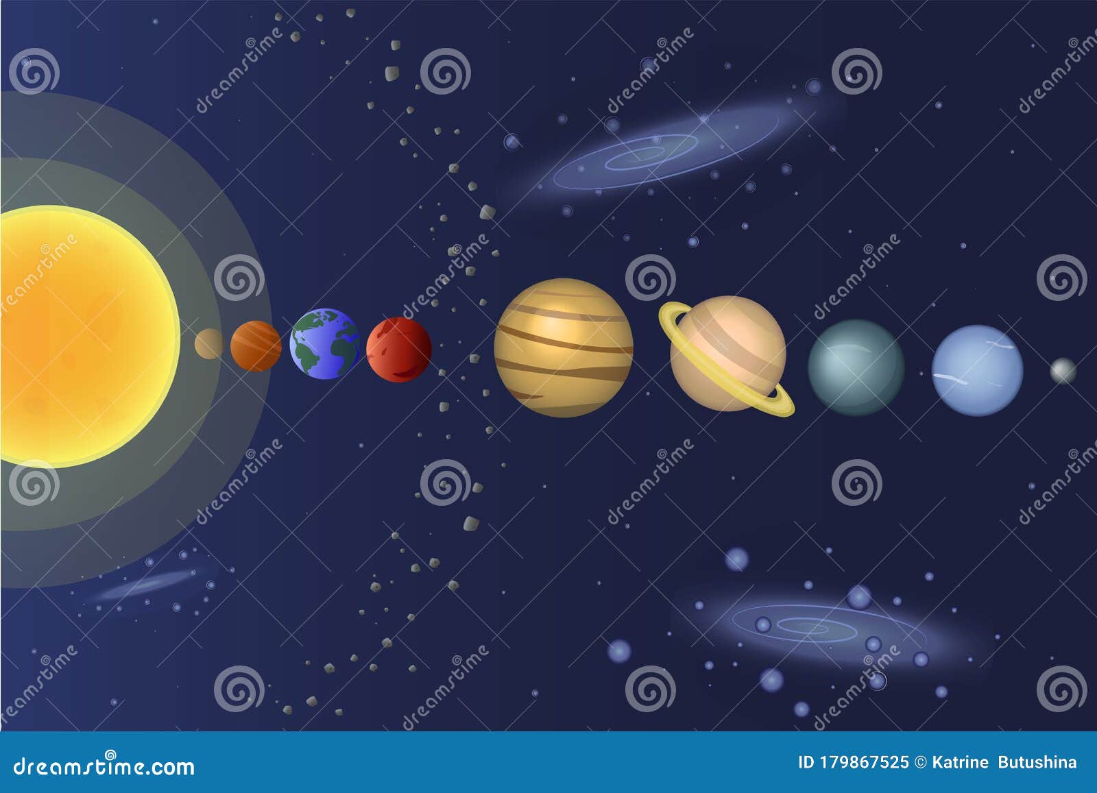Vector Illustration of Our Solar System Stock Illustration ...