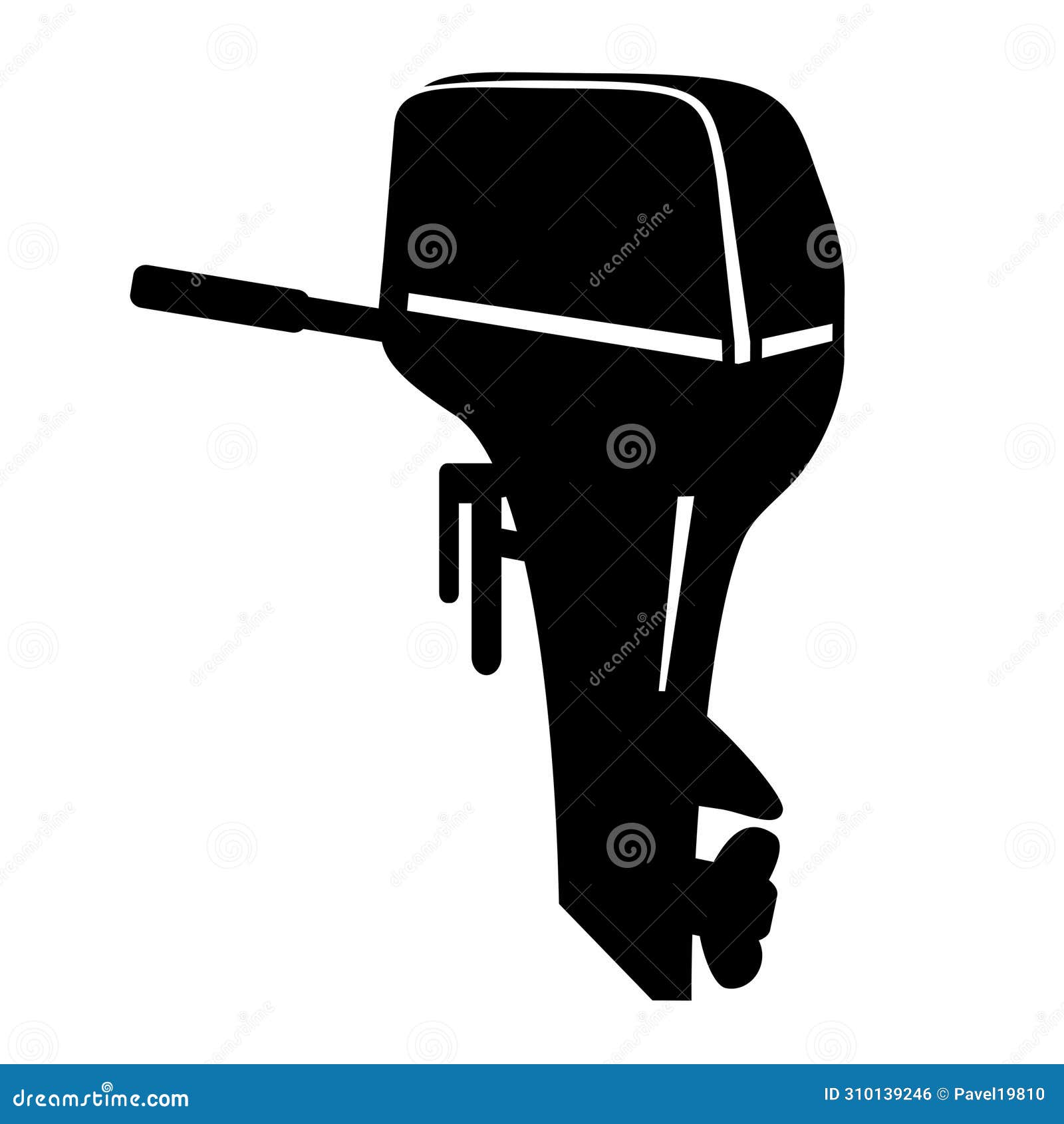 Vector Illustration of an Outboard Motor. Stock Vector - Illustration ...