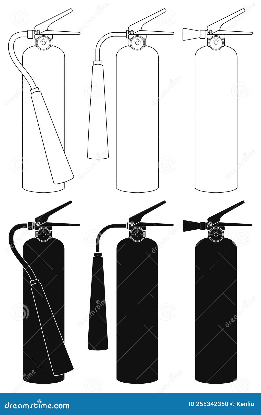 Vector Illustration Outline of Fire Extinguisher Stock Vector ...